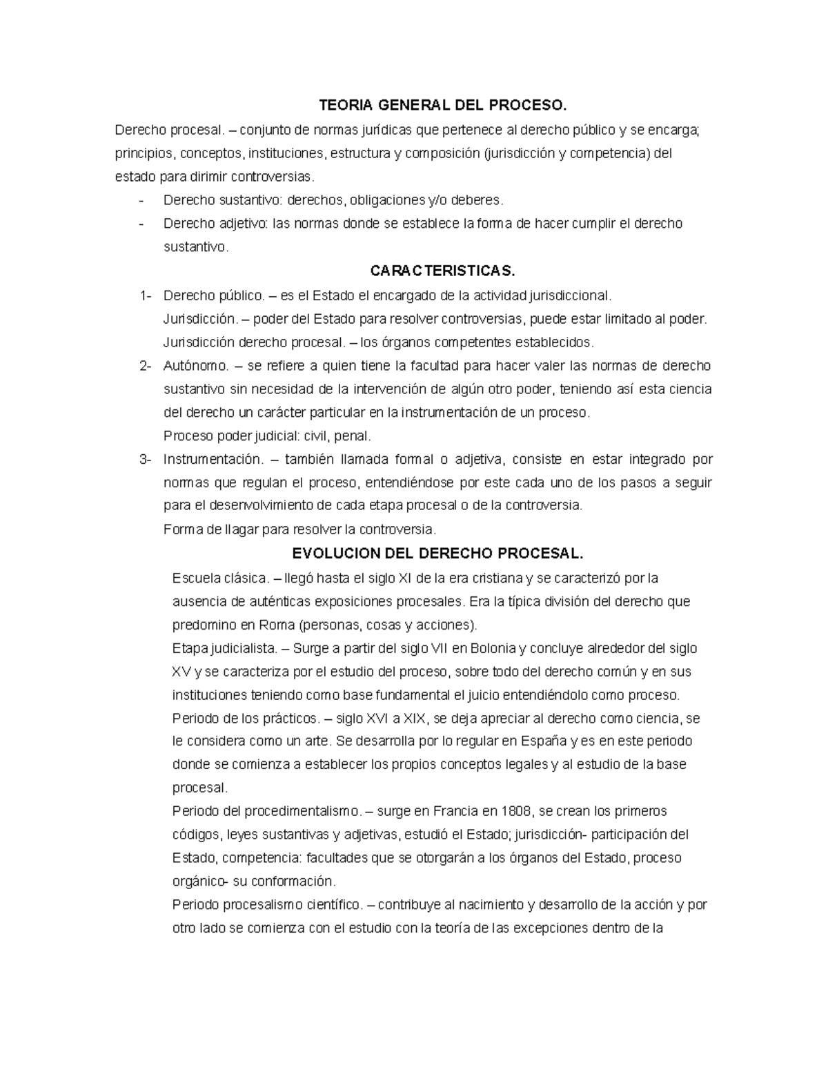Teoria General DEL Proceso - TEORIA GENERAL DEL PROCESO. Derecho procesal. – conjunto de normas ...