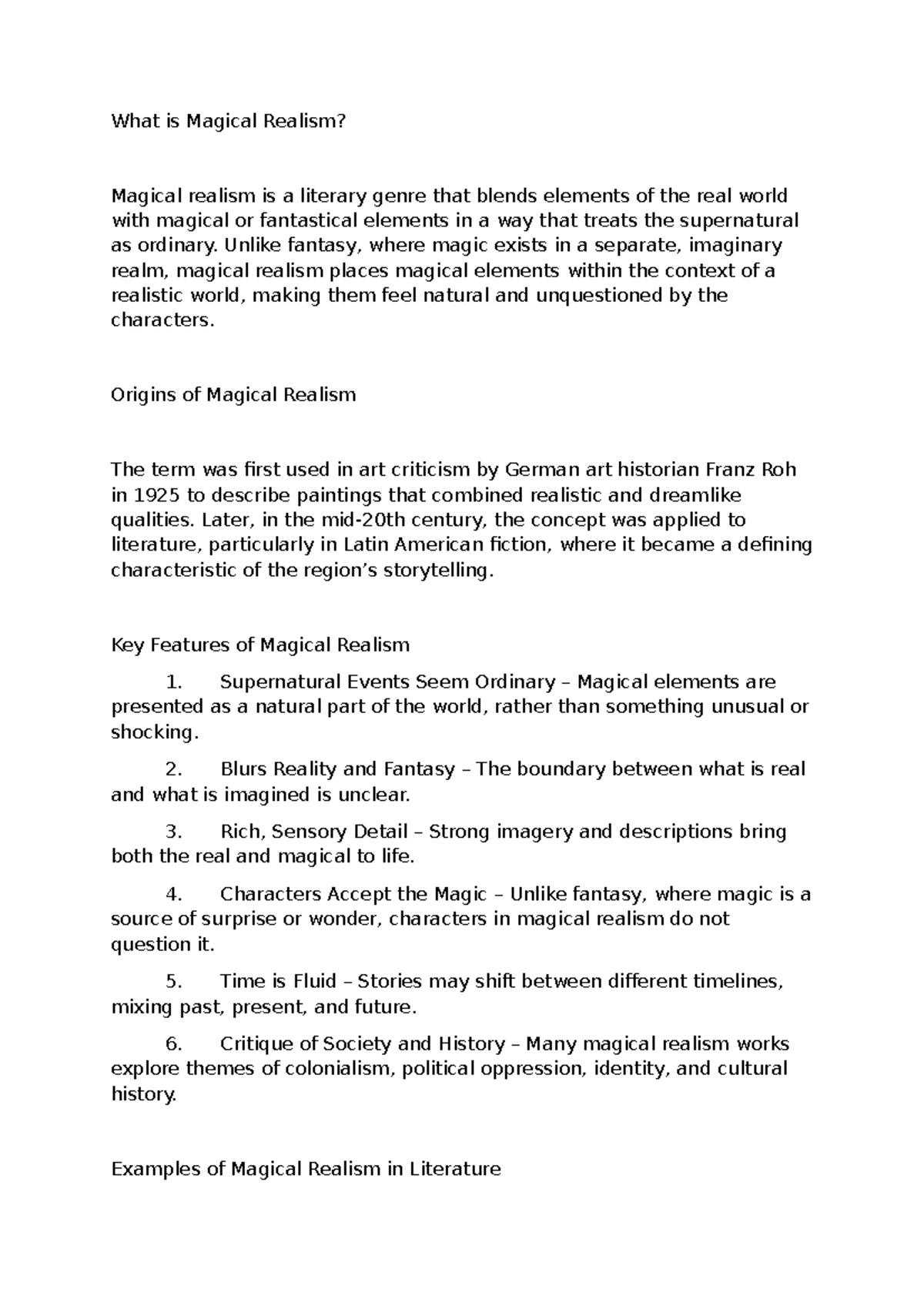 Magical Realism in Literature: Key Features & Origins (ENG 101 ...