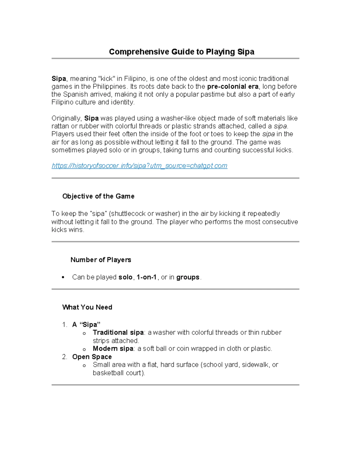 Piko (Traditional Filipino Game) - A Comprehensive Guide - Studocu