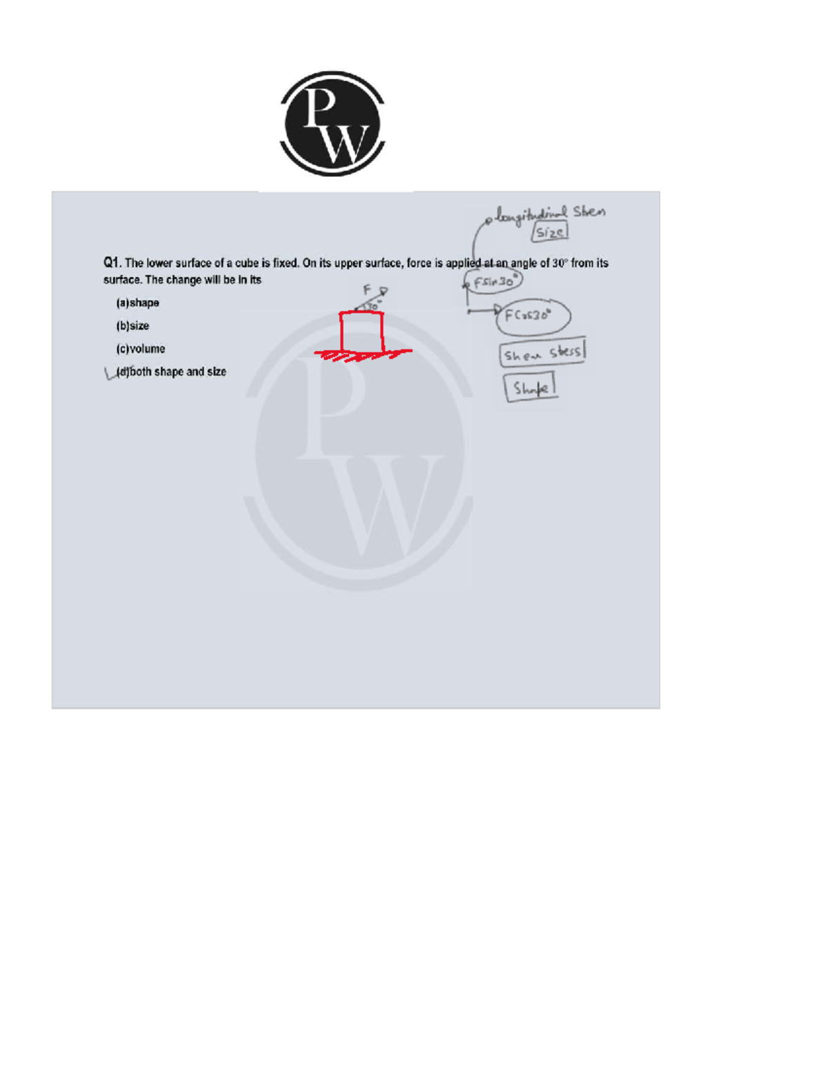 Elasticity Solutions to Practice Sheet - PHYS 101 Final Exam - Studocu