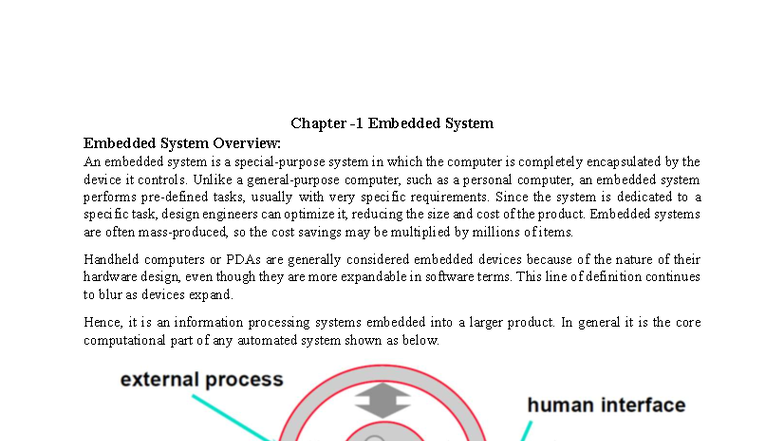 CH-1 Overview of Embedded Systems: Key Concepts and Applications - Studocu