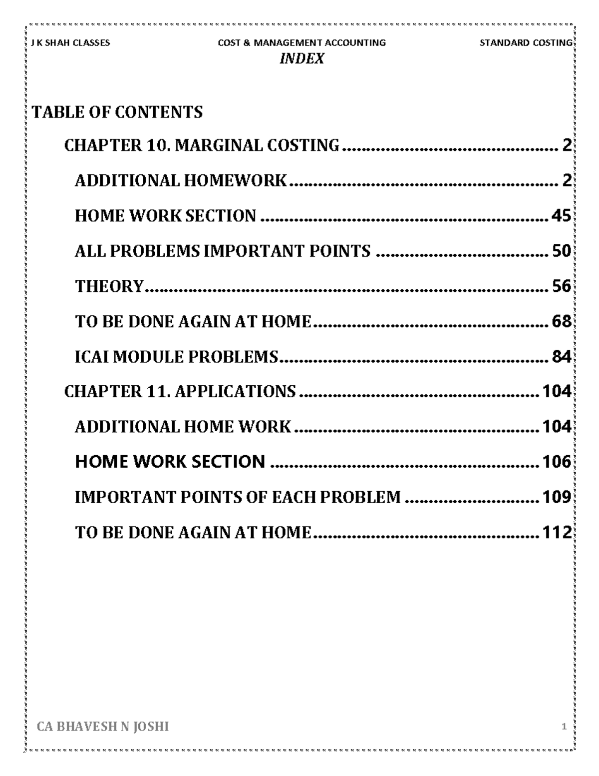 CH 10 & CH 11 Cost Management Accounting: Marginal Costing ...