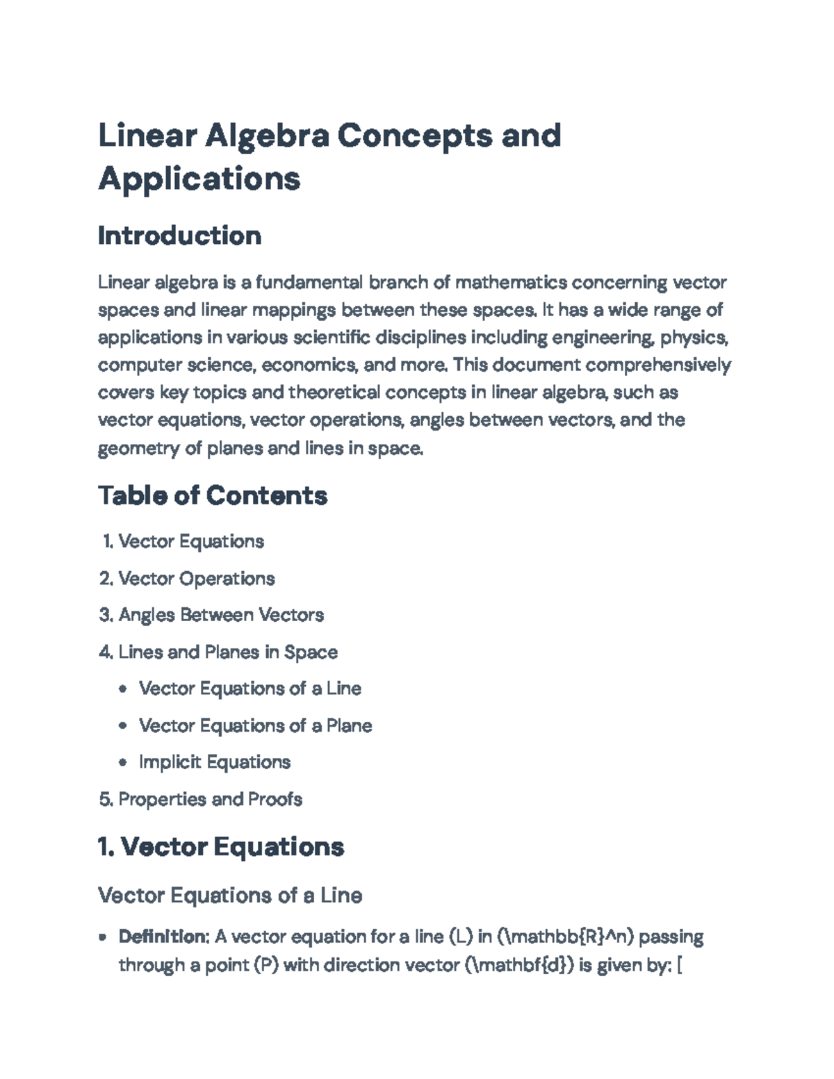 Linear Algebra Concepts and Applications: Key Topics Overview - Linear ...