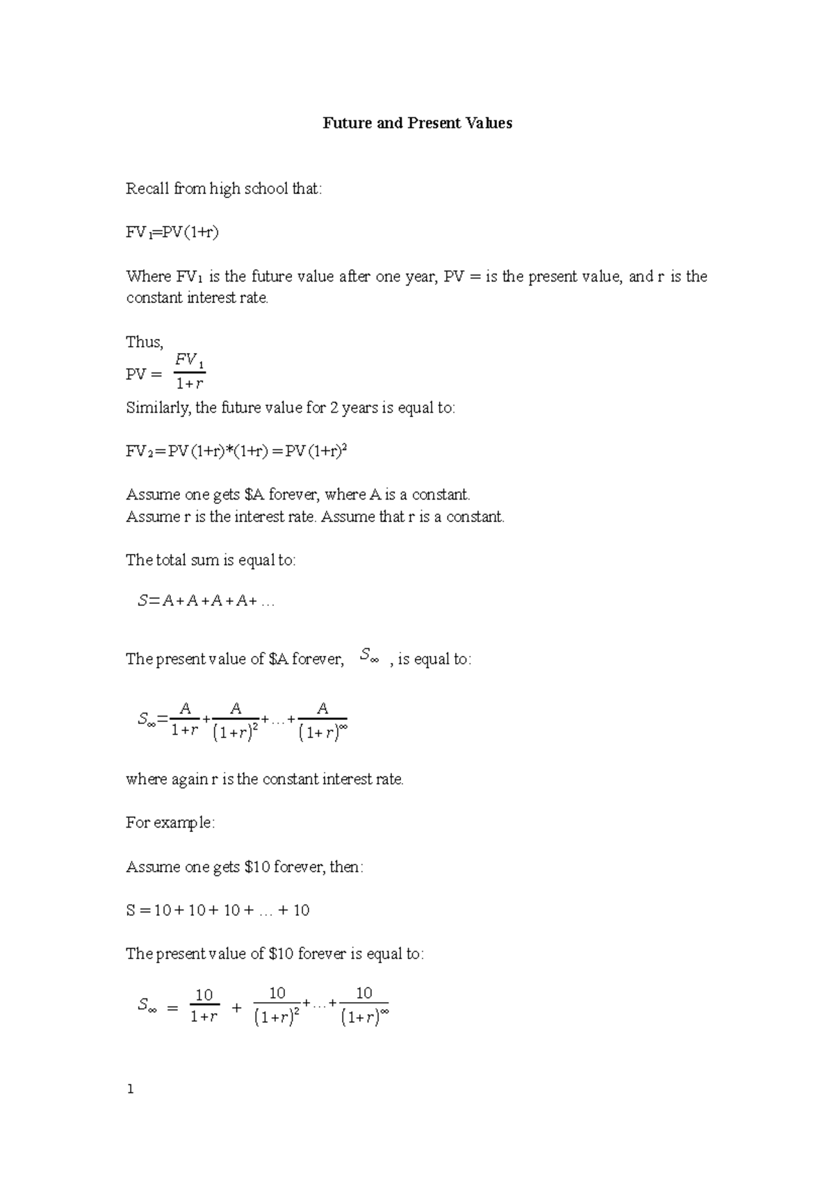 2021-02-16 Chapter 3 Future and Present Values Handout 1 - Future and ...