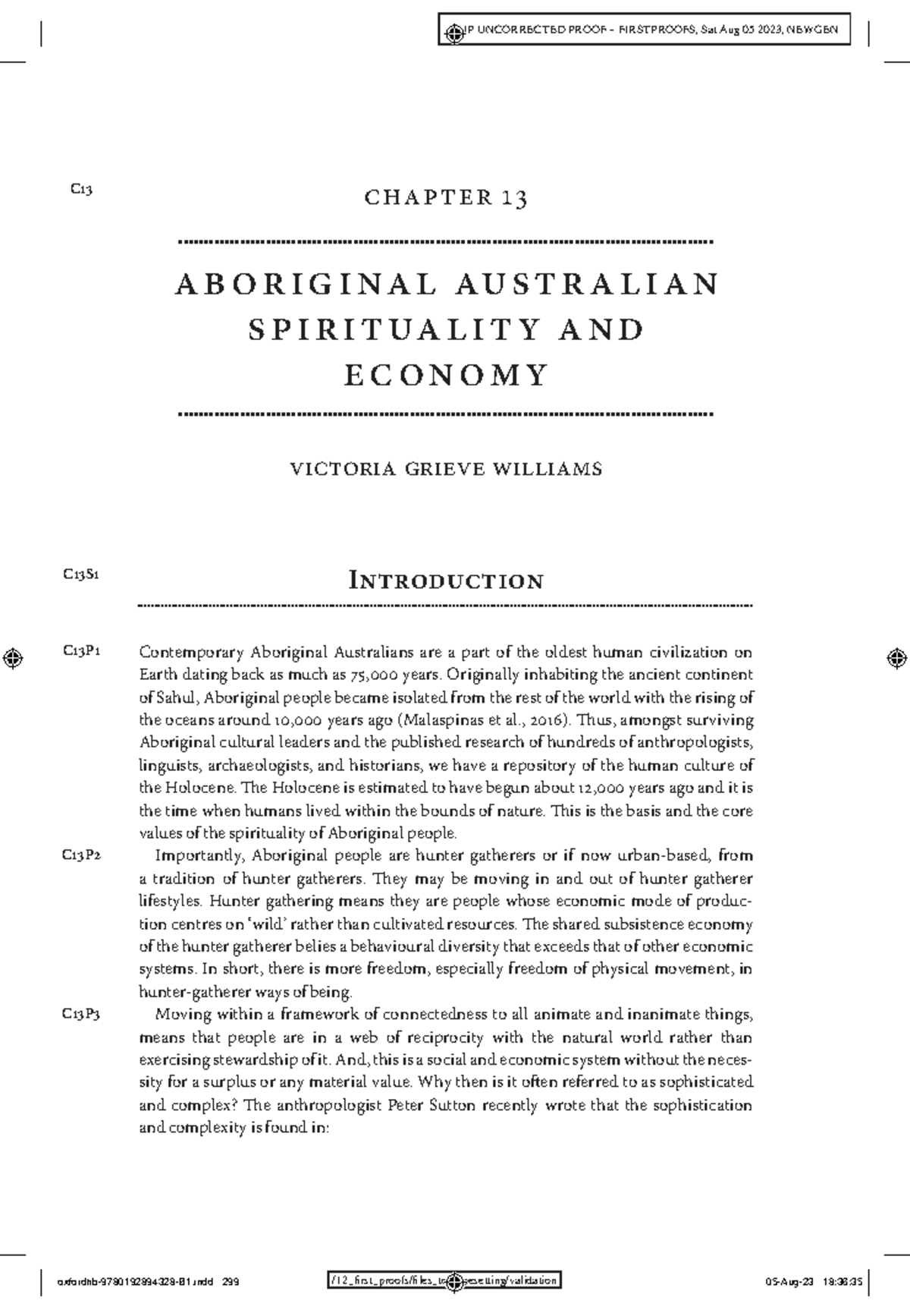(Wk4) Aboriginal Australian Spirituality and Economy - Chapter 13 ...