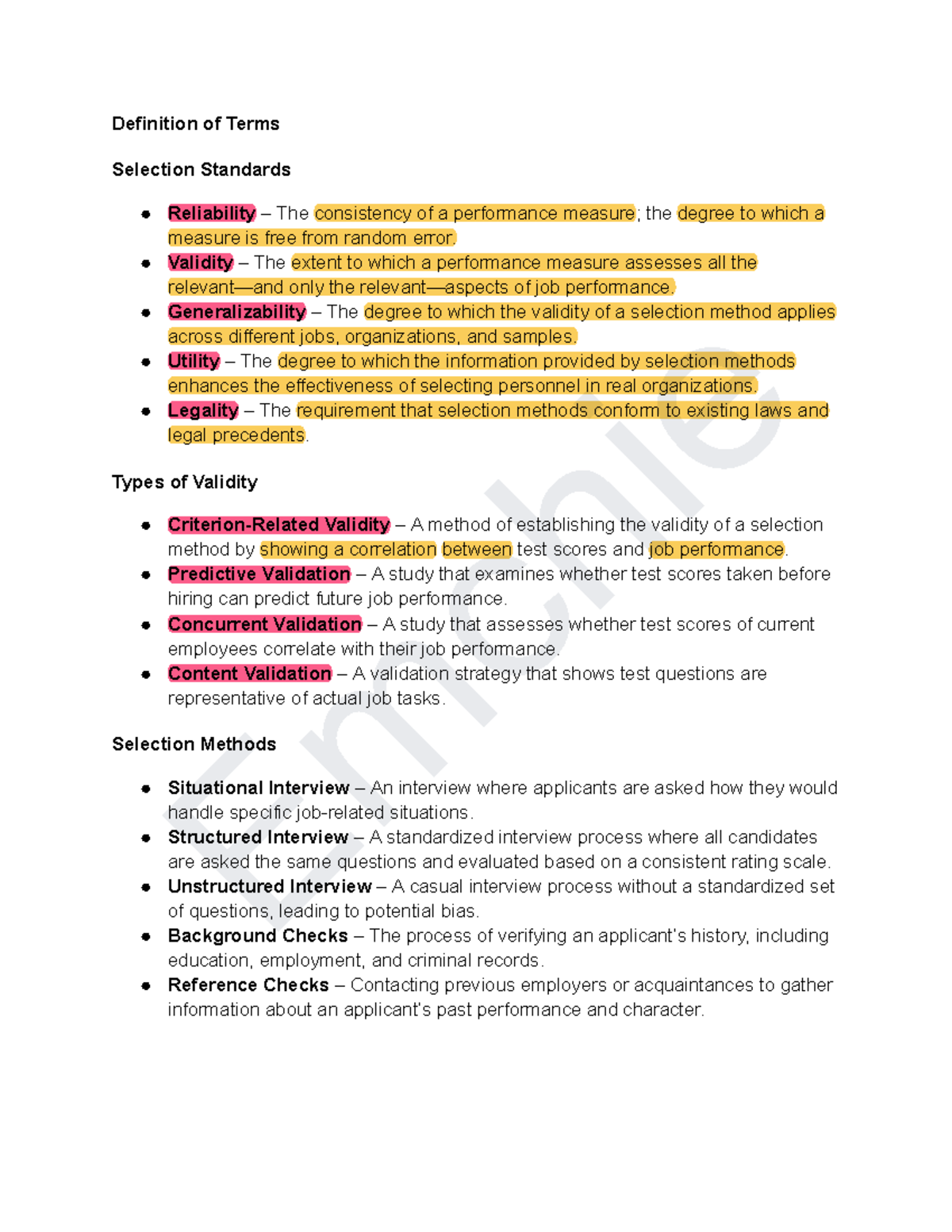 CH 6 HRM Simple Reviewer - Emchie Definition of Terms Selection ...