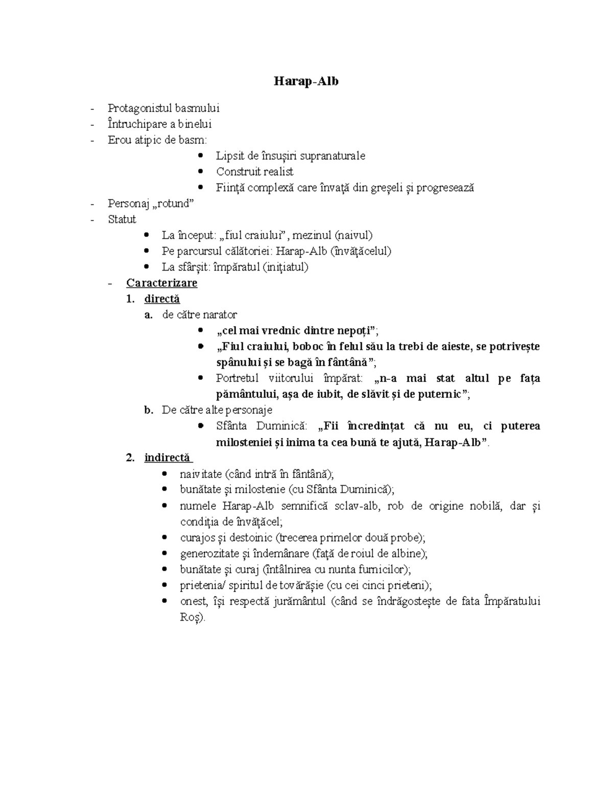 Caracterizare—Harap Alb - Caracterizarea lui Harap-Alb ”Povestea lui ...