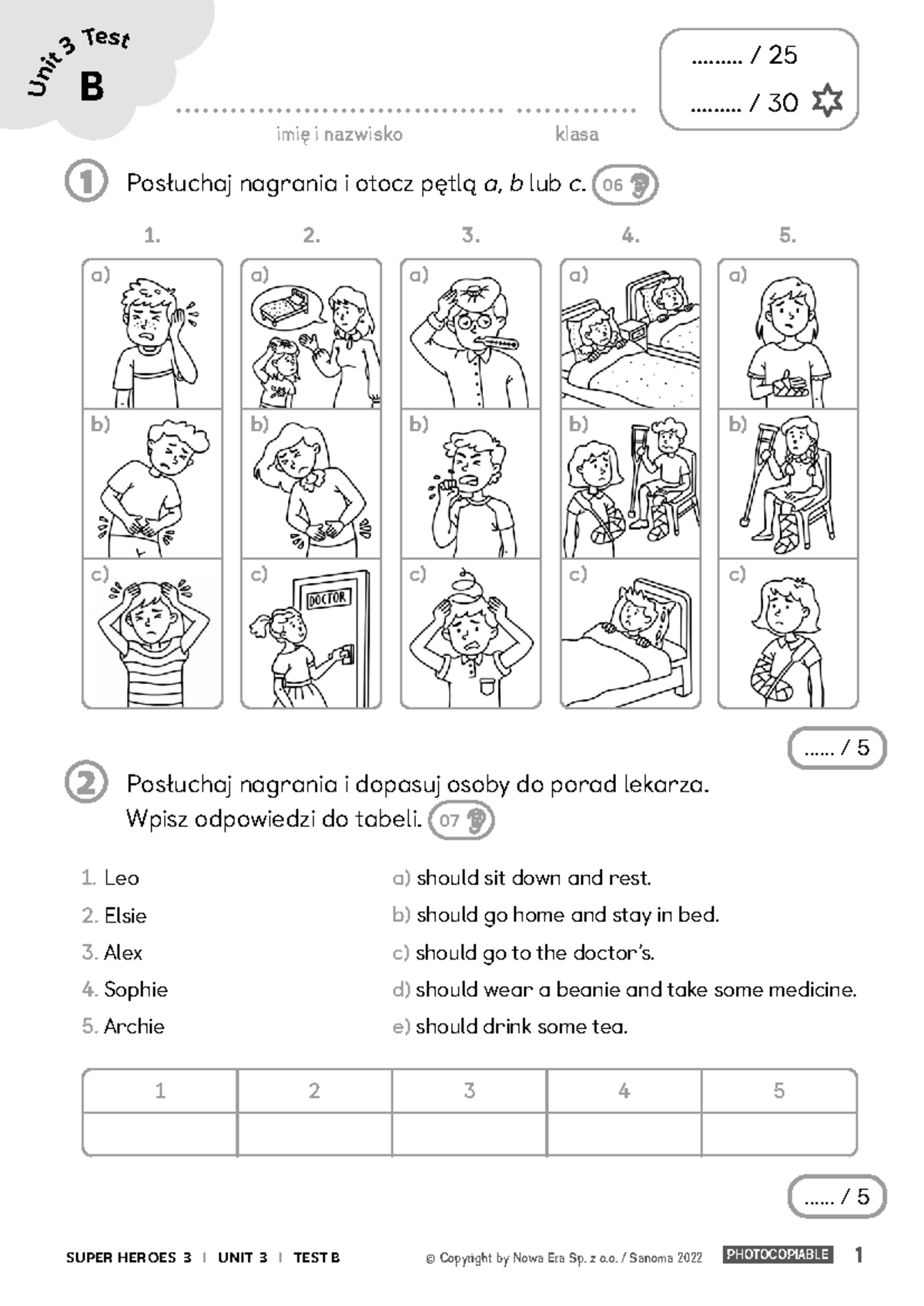 Super Heroes 3: Unit 3 Test B (Klasa 3) - Studocu