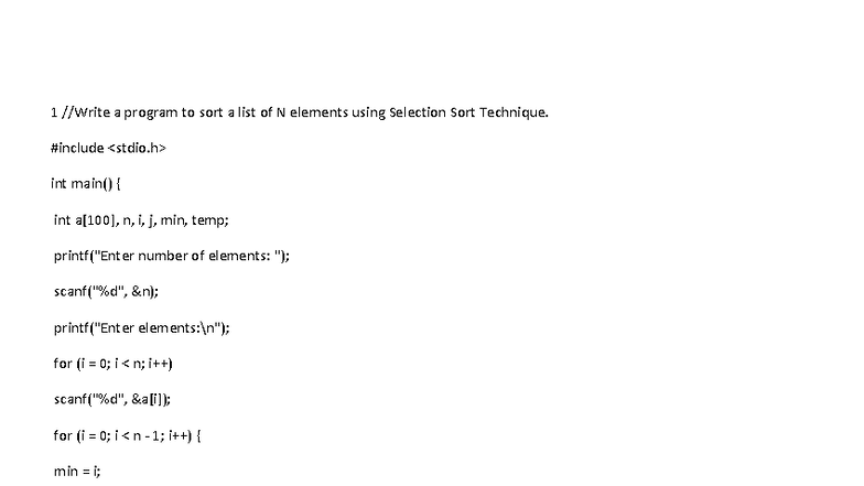 DAA - Programming Techniques: Selection Sort, TSP, DFS, and More - Studocu