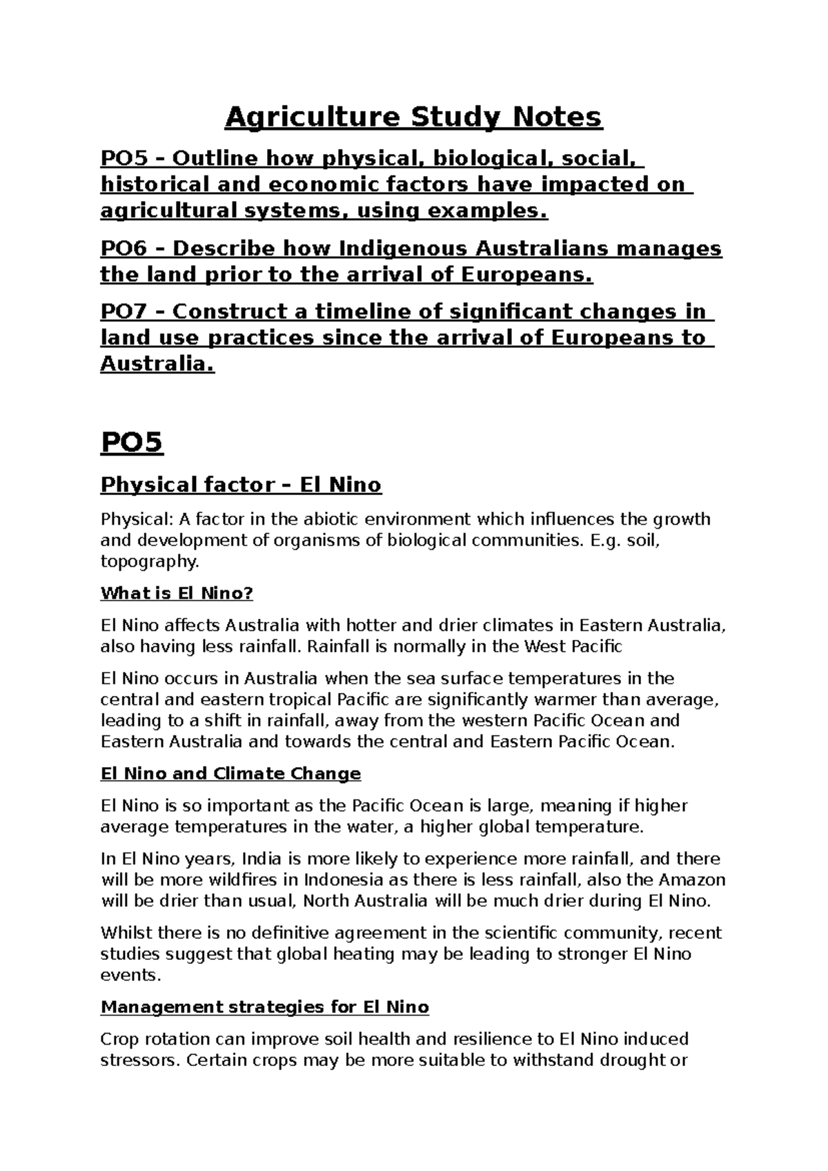 Agriculture Study Notes - PO6 – Describe how Indigenous Australians ...