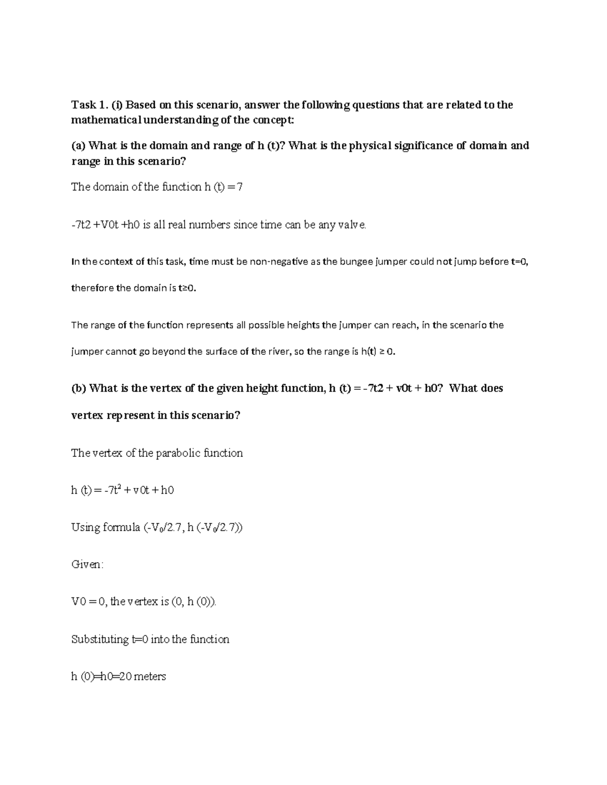 Math1201 Written Assignment Unit 3: Functions & Geometric Concepts - Studocu