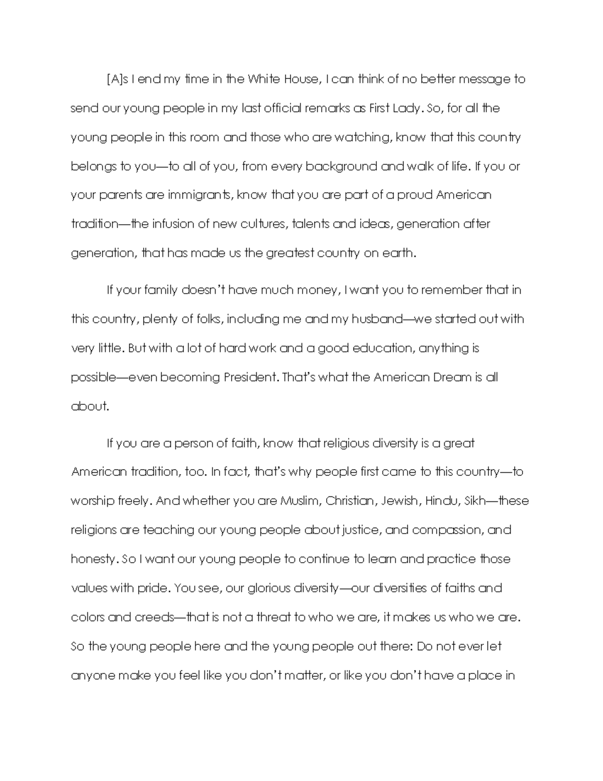 Rhetorical Analysis of Obama's Final Remarks to Youth - Studocu