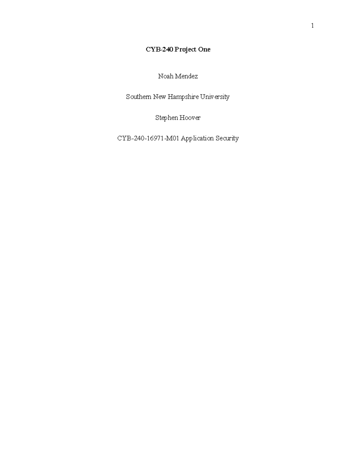 CYB 240 Project One: Application Security Risks & Solutions Analysis ...