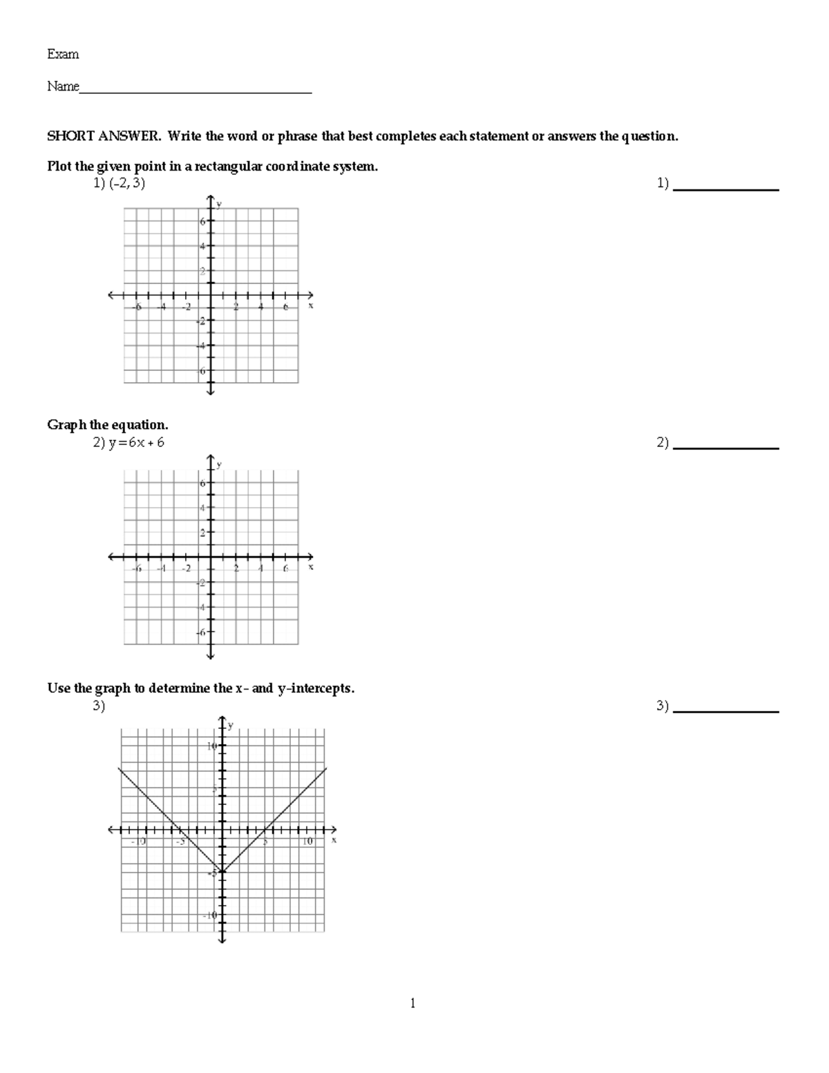 College Algebra (COL ALG) ALEKS Test 1 - Answer Key & Graphing - Studocu