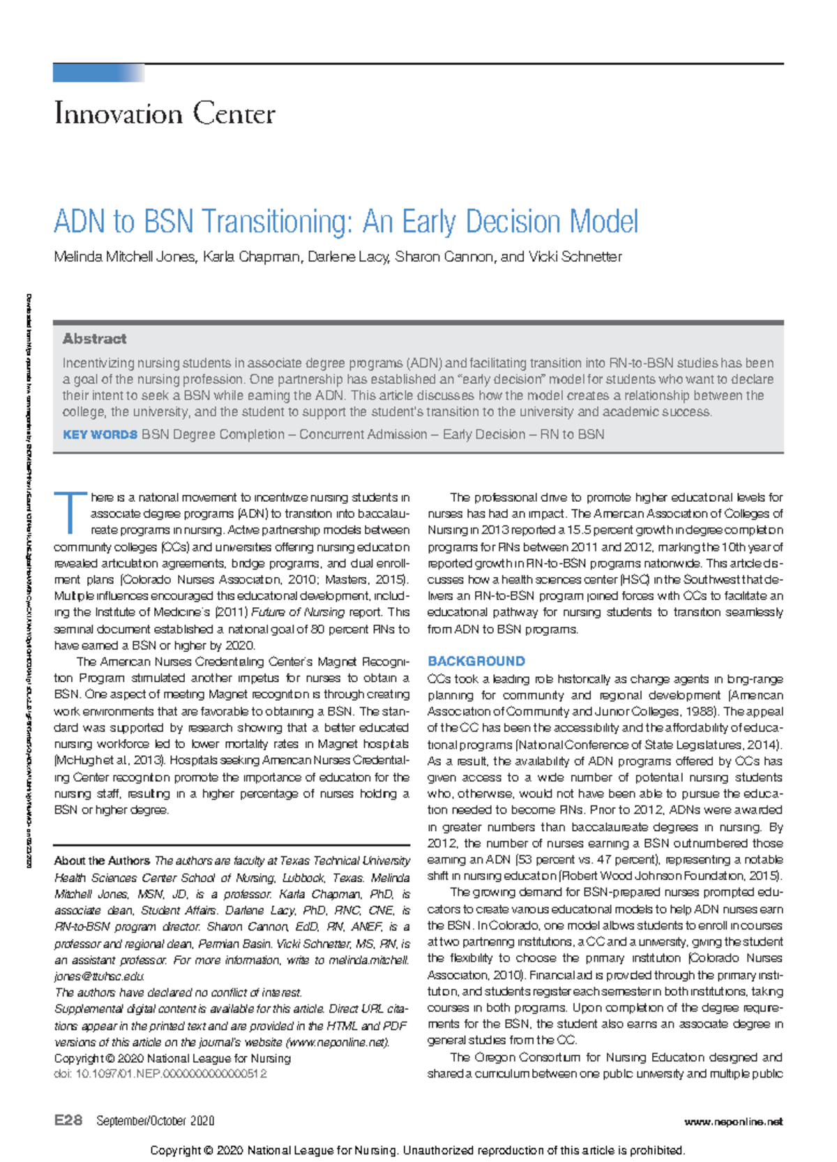ADN to BSN Transition: Early Decision Model Insights and Outcomes - Studocu