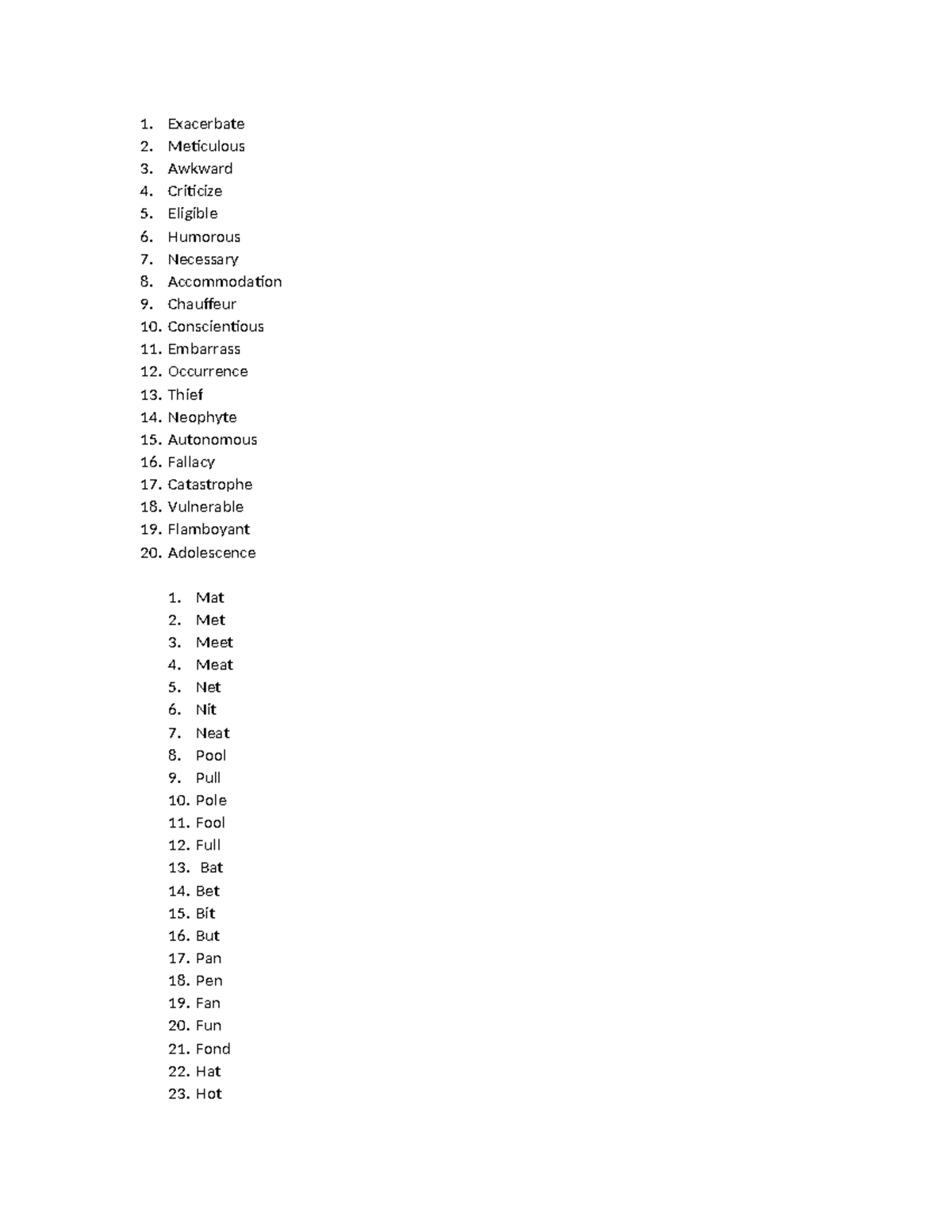 Grade 10 Spelling Words List: Vocabulary & Practice - Studocu