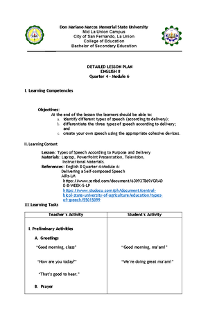 472196605 Detailed Lesson Plan in Types of Speeches - Detailed Lesson ...