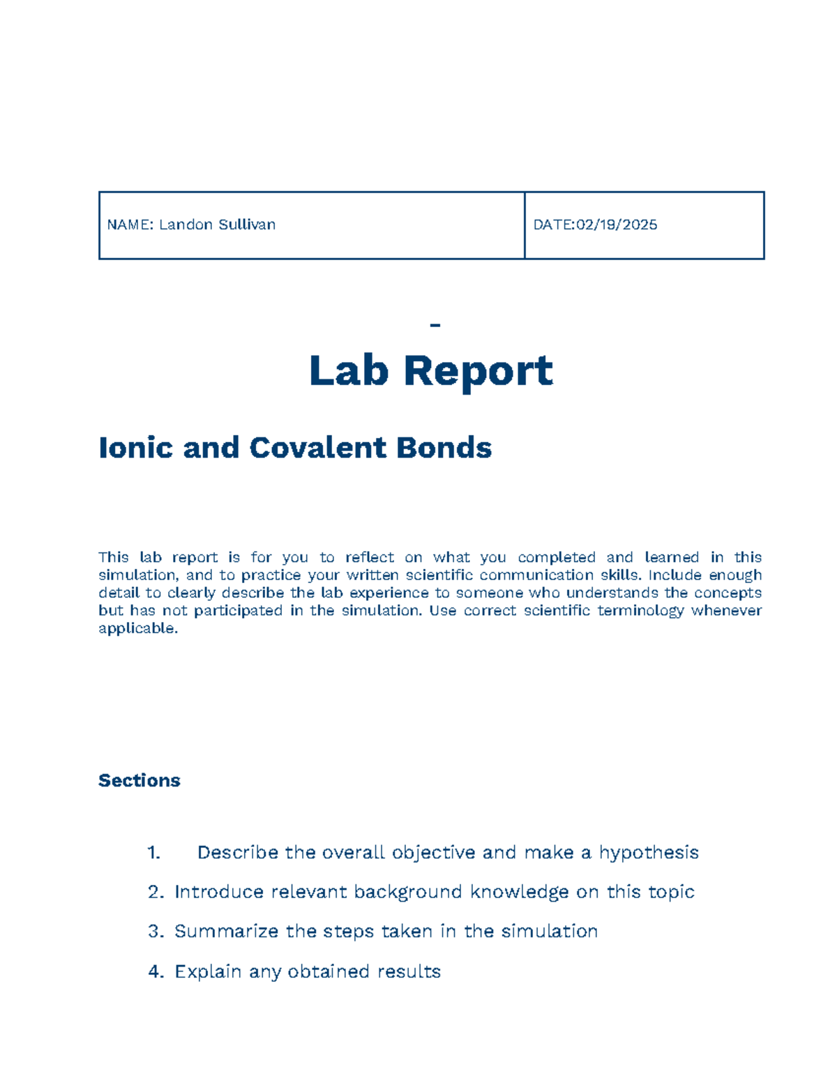 Touchstone 4: Lab Report on Identification of Unknown Bacteria and Bonds - Studocu