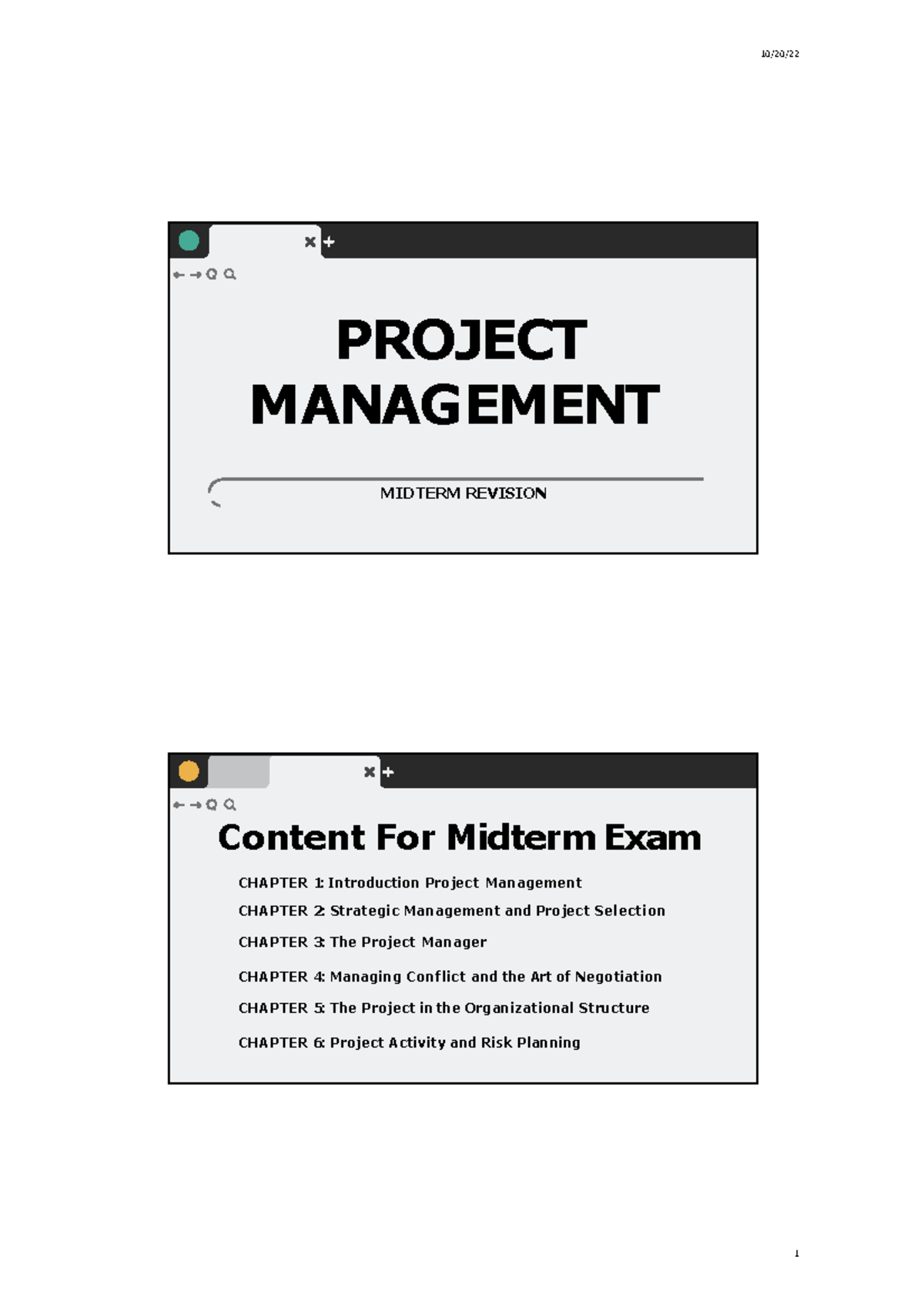 Midterm Exam Notes - Project Management (PM) Sem1 2022-2023 - Studocu