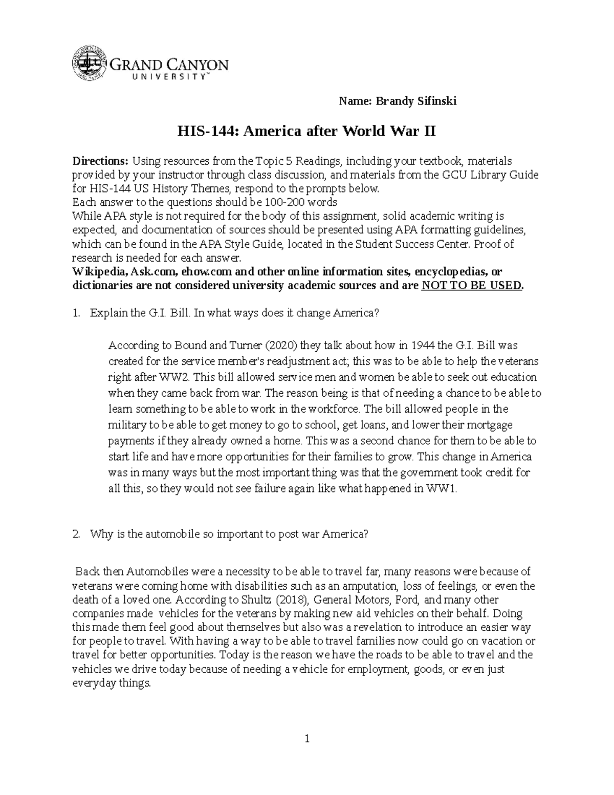HIS-144-RS-Worksheet on Post-WWII America: Key Changes and Themes - Studocu