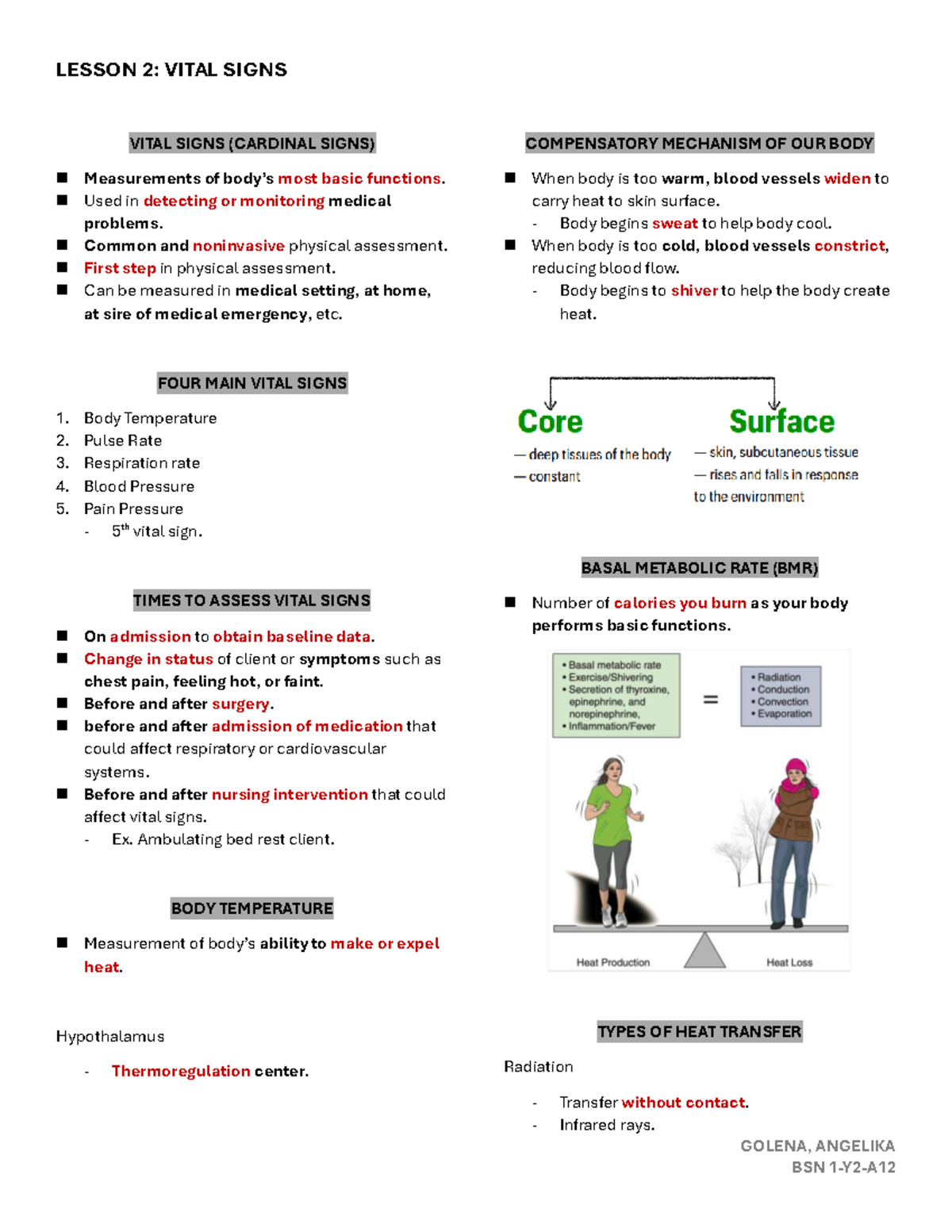 NCMA111 Lesson 2: Understanding Vital Signs and Their Assessment - Studocu