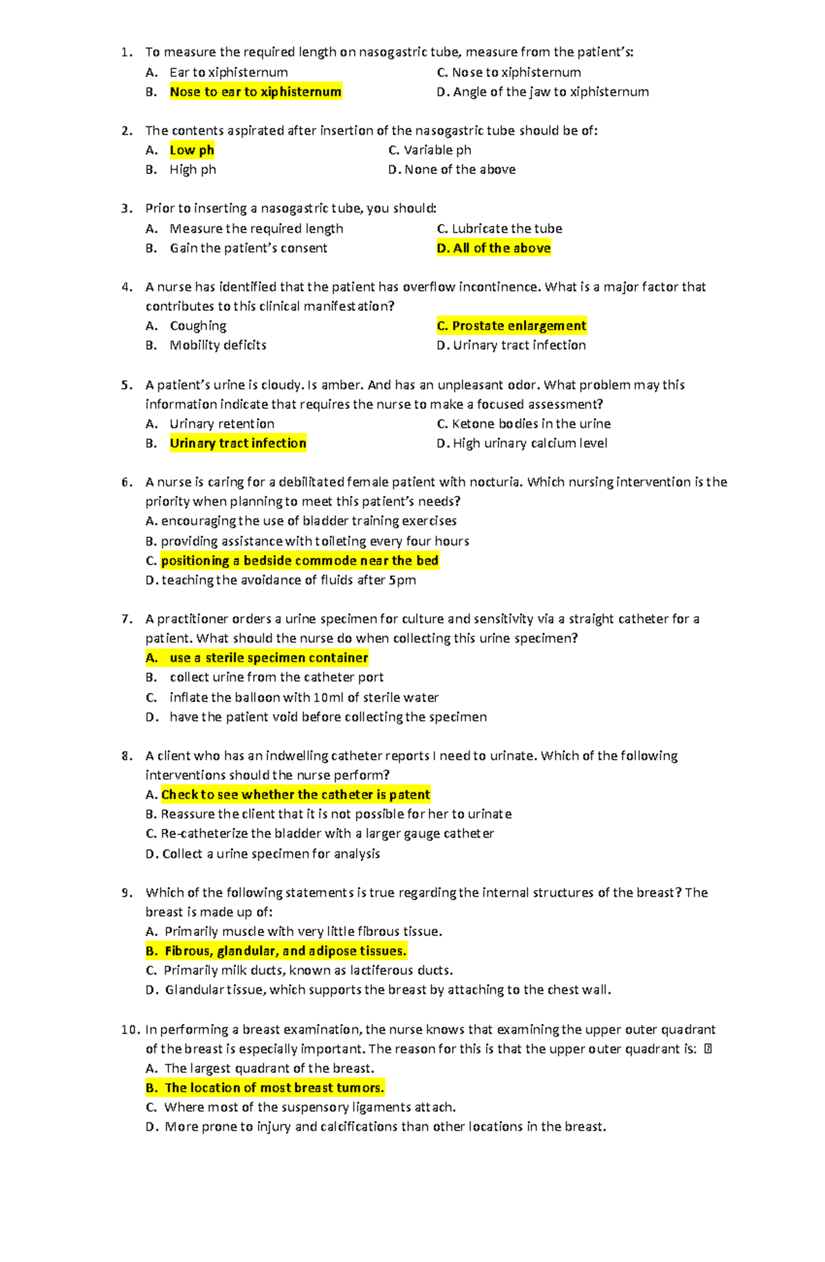 NUR 2 RLE: Nasogastric Tube Insertion and Related Nursing Assessments ...