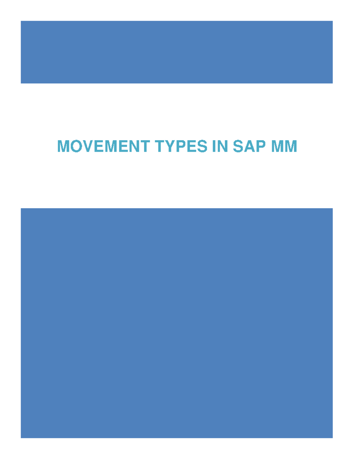 Important Movement Types in SAP - MOVEMENT TYPES IN SAP MM 101 Goods ...