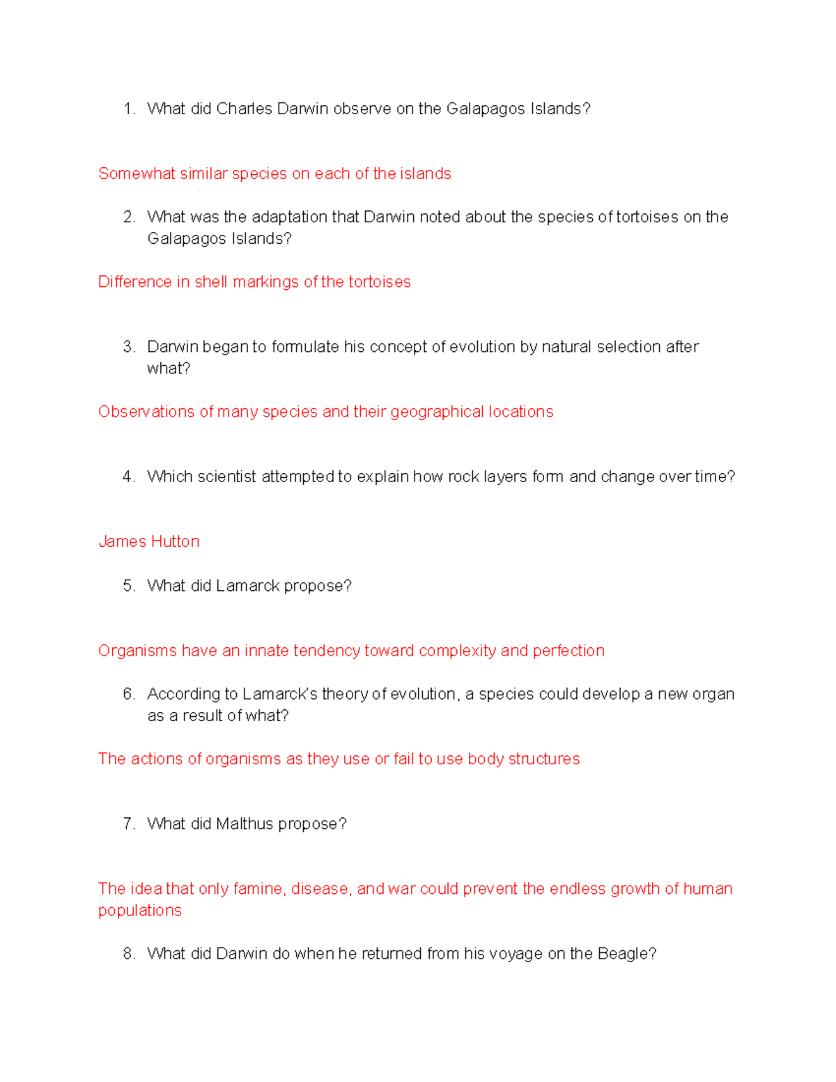 Chapter 15 Study Guide on Evolution: Key Concepts & Observations - Studocu