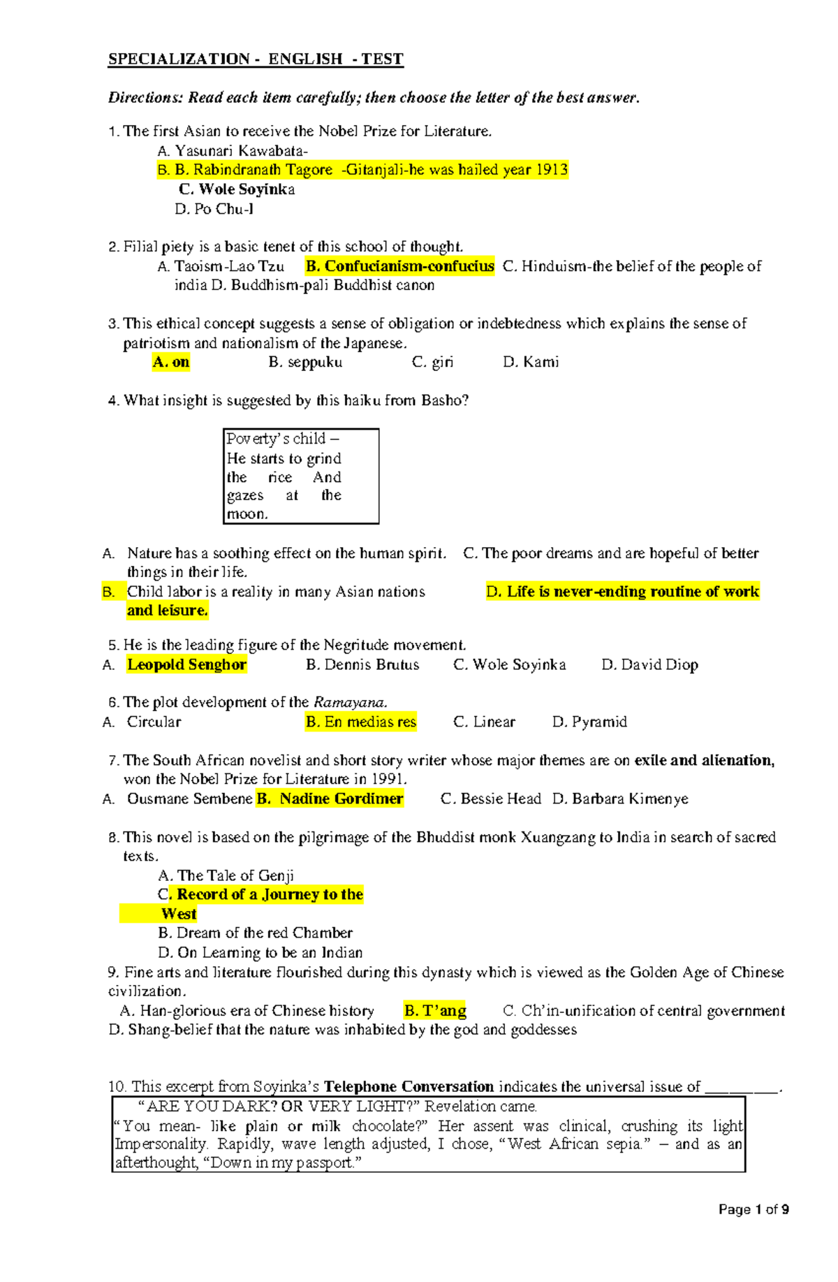 English Major LET Exam Reviewer: Key Concepts and Insights - Studocu