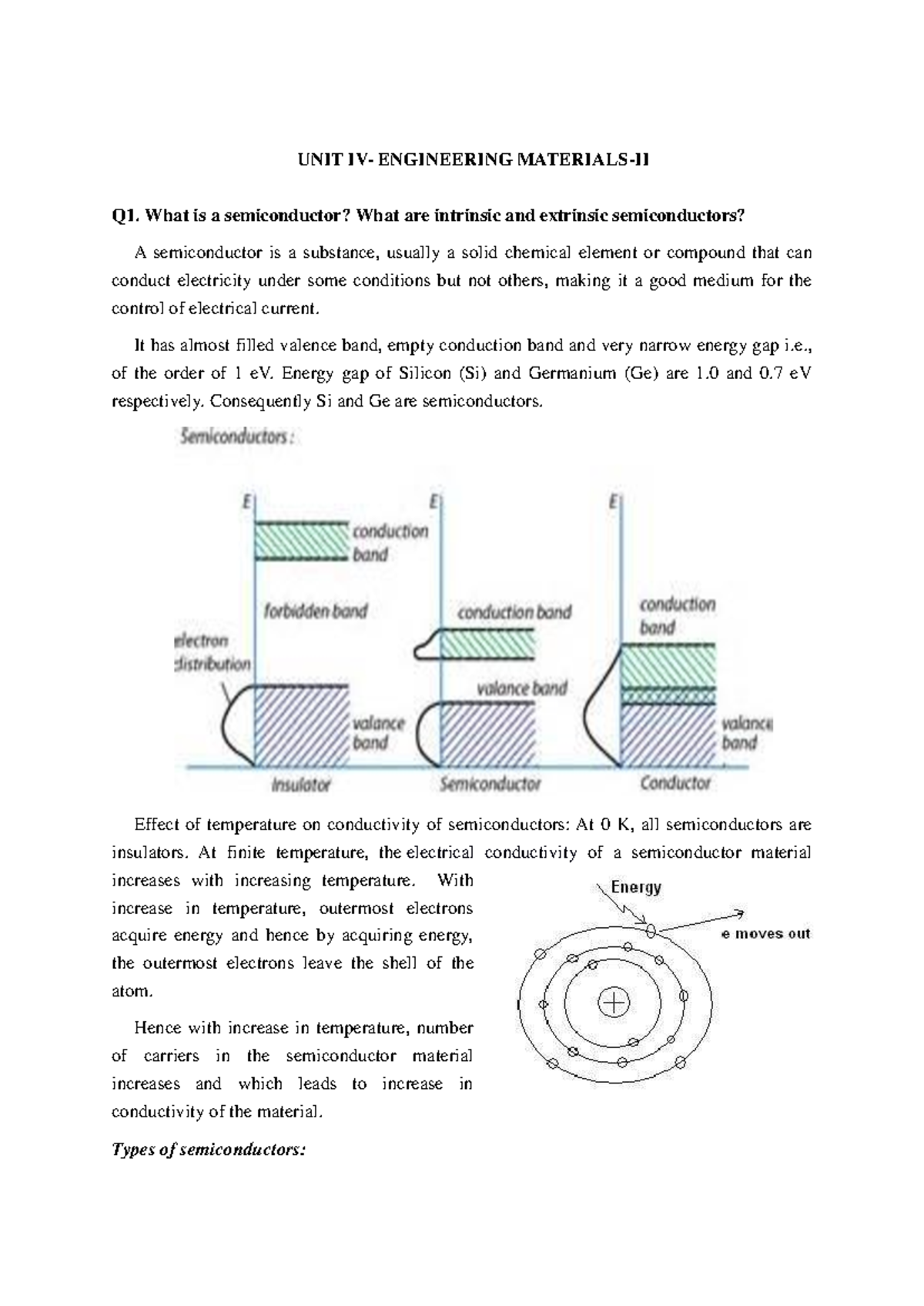EC UNIT 4 - Chemistry: Semiconductors and Polymers Overview - Studocu