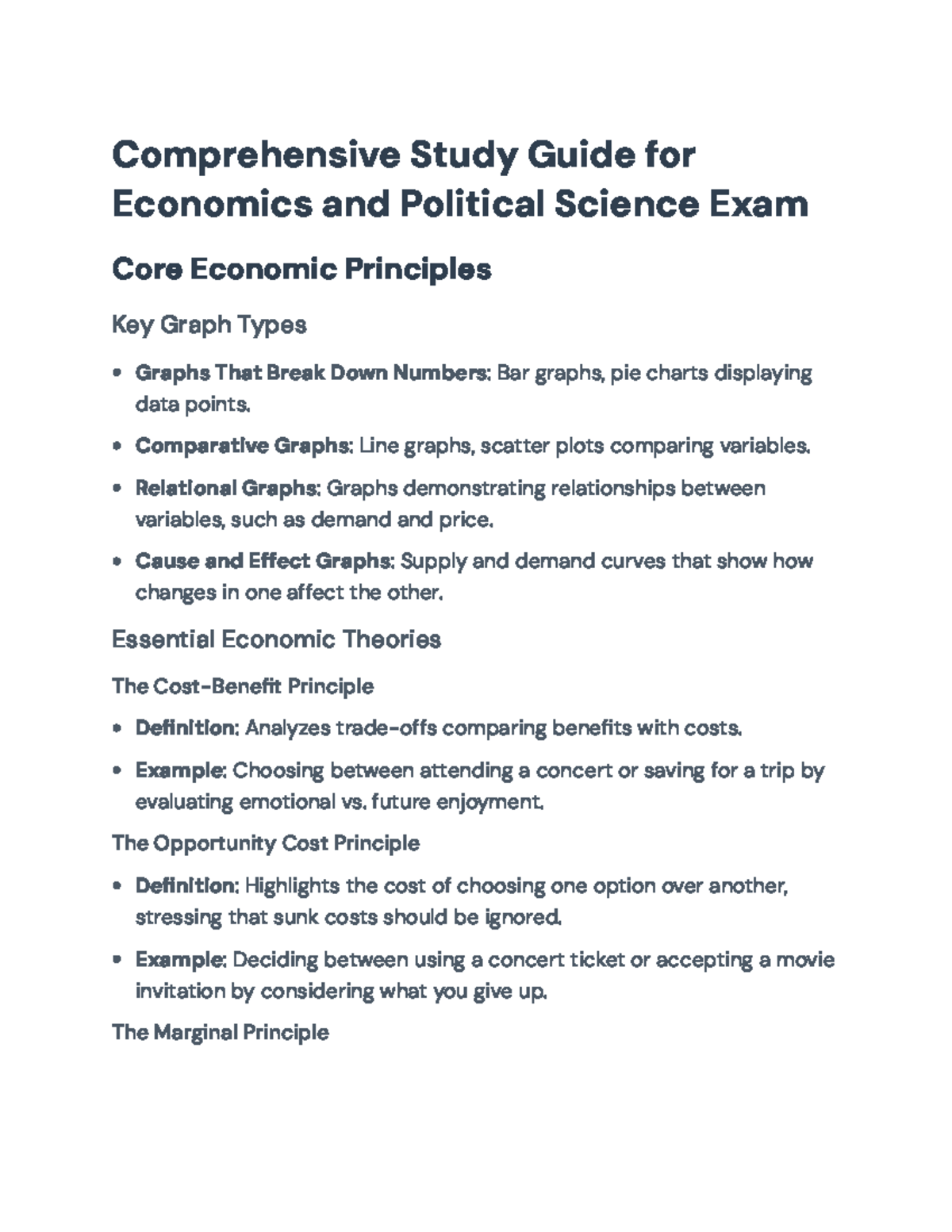 Comprehensive Study Guide for Economics and Political Science Exam ...