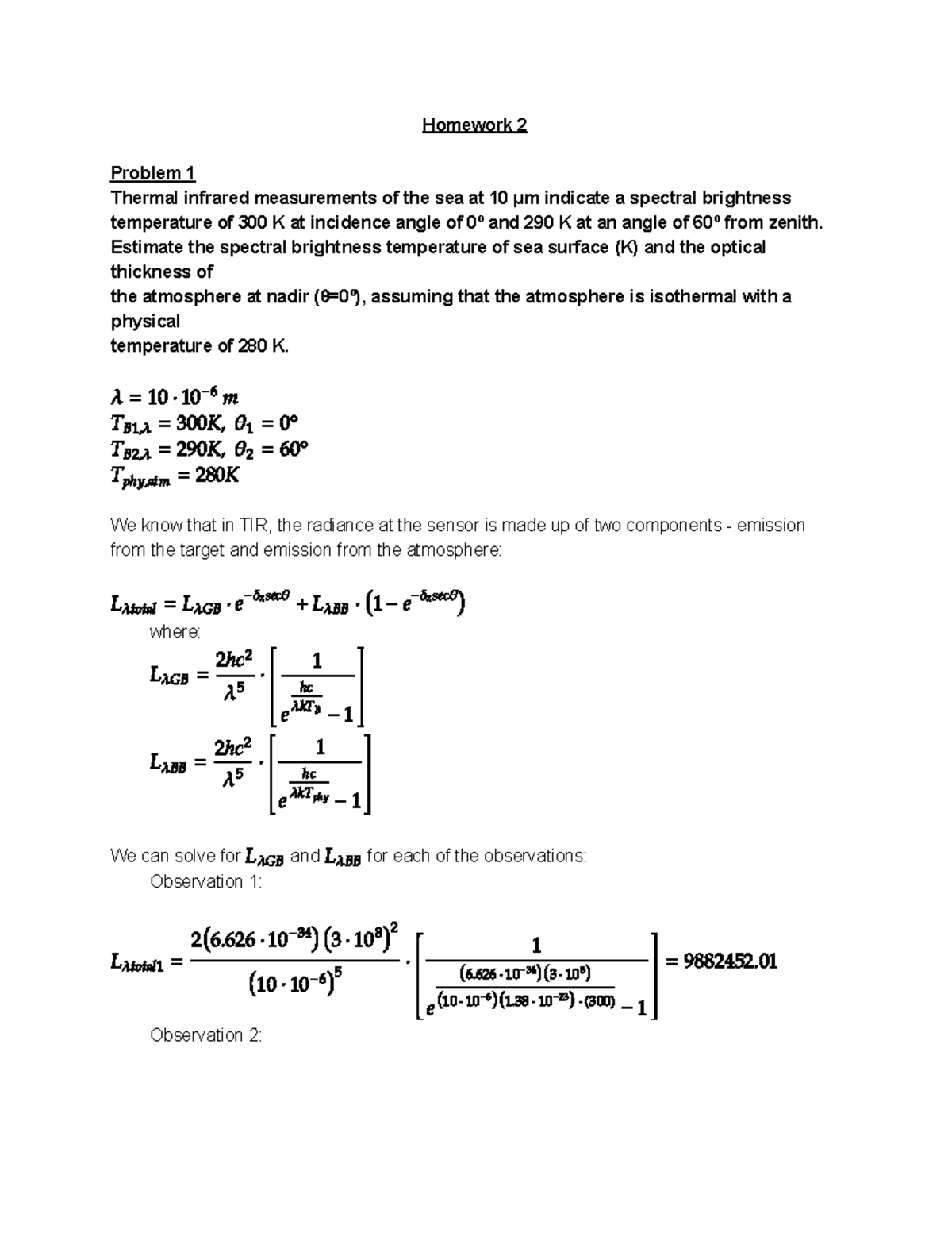 HW3 - Homework 2: Thermal Infrared Measurements Analysis - Studocu