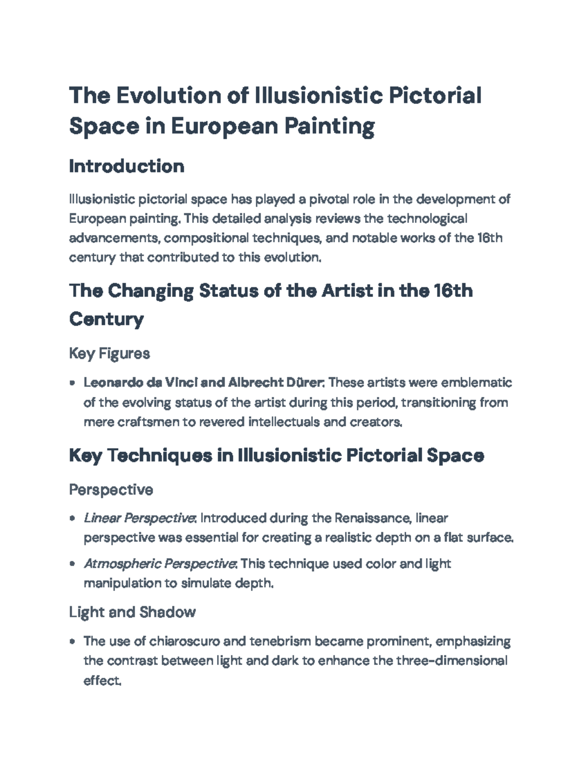 The Evolution of Illusionistic Pictorial Space in 16th Century Art ...