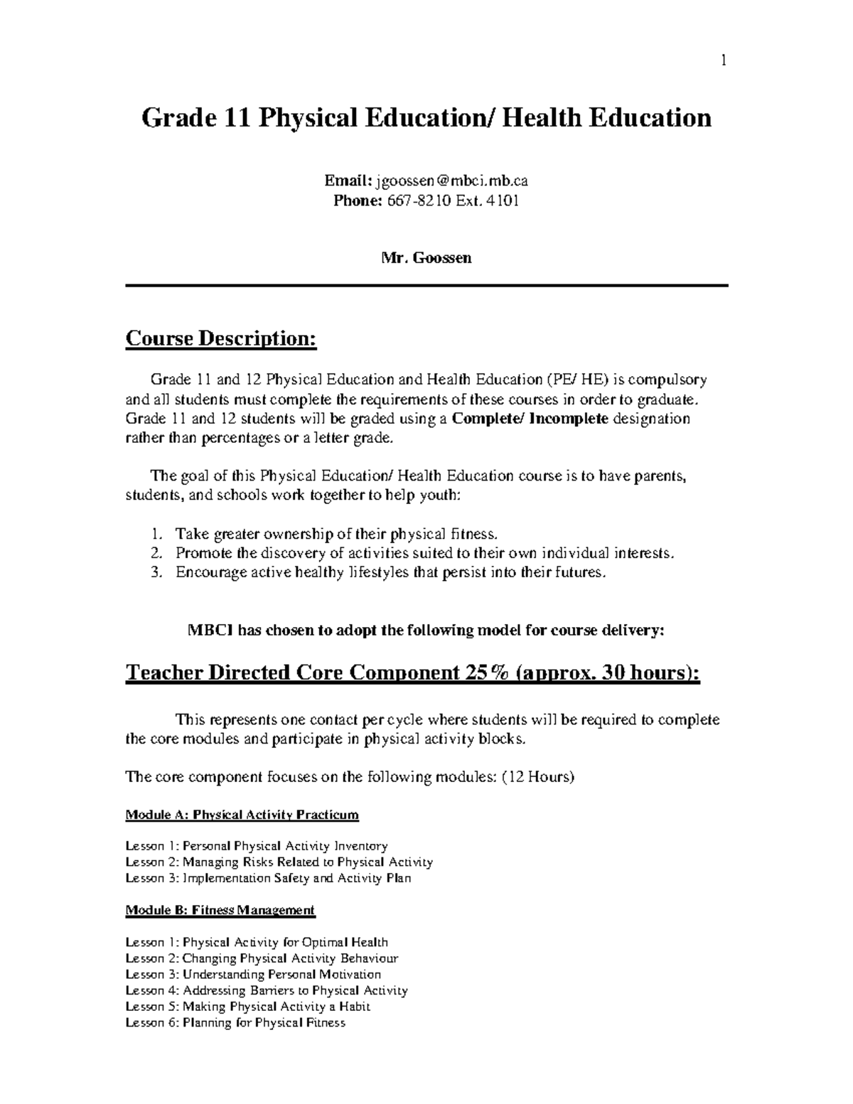 Grade 11 PE Course Outline: Final Overview for Health Education - Studocu