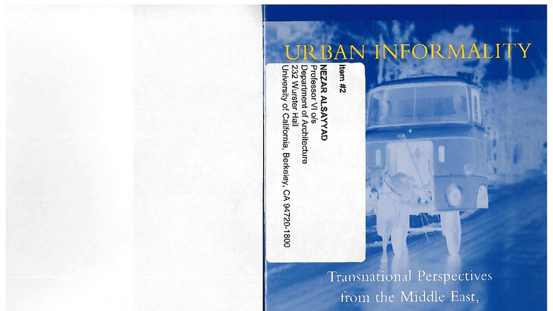 Urban Informality: Transnational Perspectives (ARCH 232) - Studocu