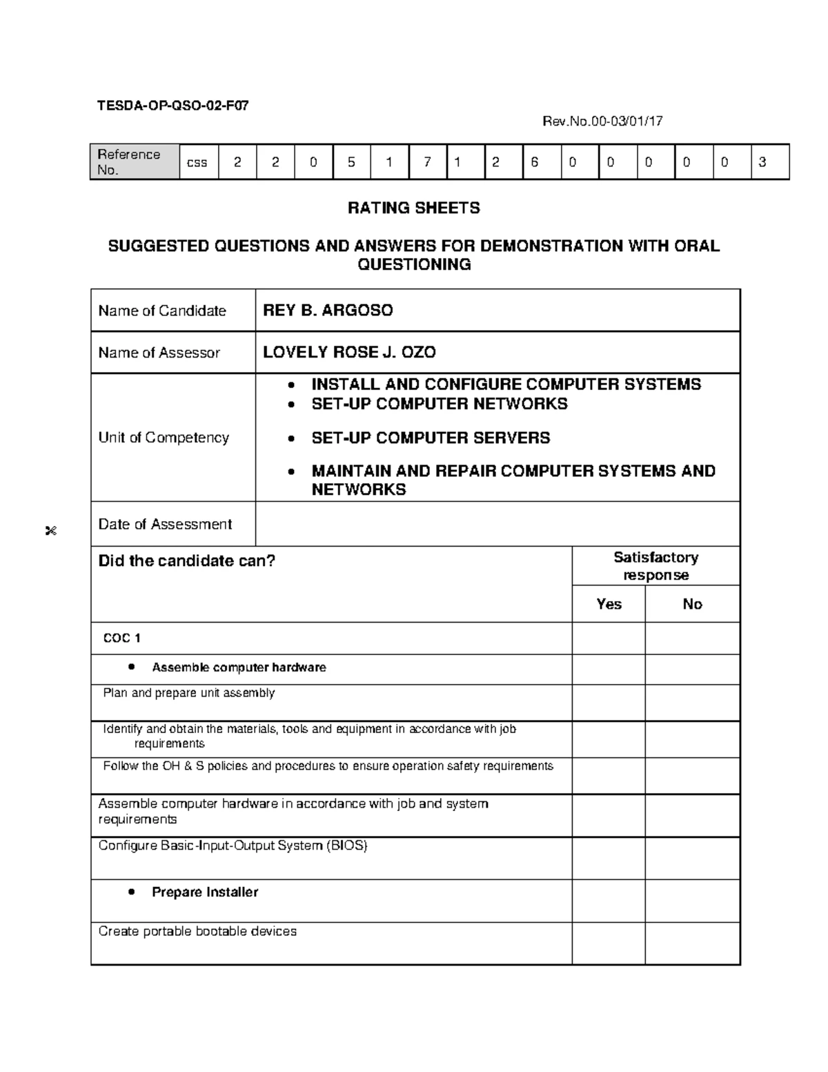 Sample TM Trainers Record Book core 3 tasksheet 3 - Technical Education ...