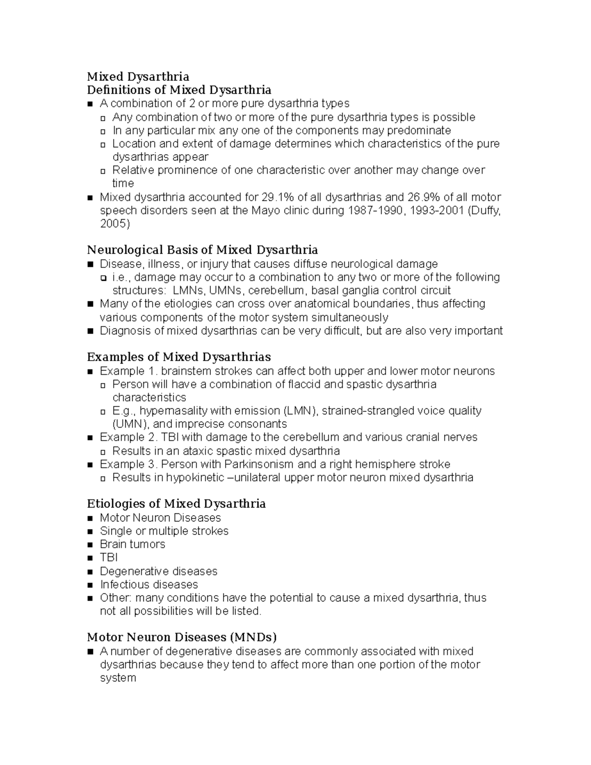Neurogenic Speech Disorders - Mixed Dysarthria - Mixed Dysarthria ...