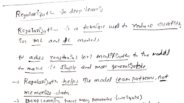 Deep Learning Techniques in Regularization: DL UNIT-2 Notes - Studocu