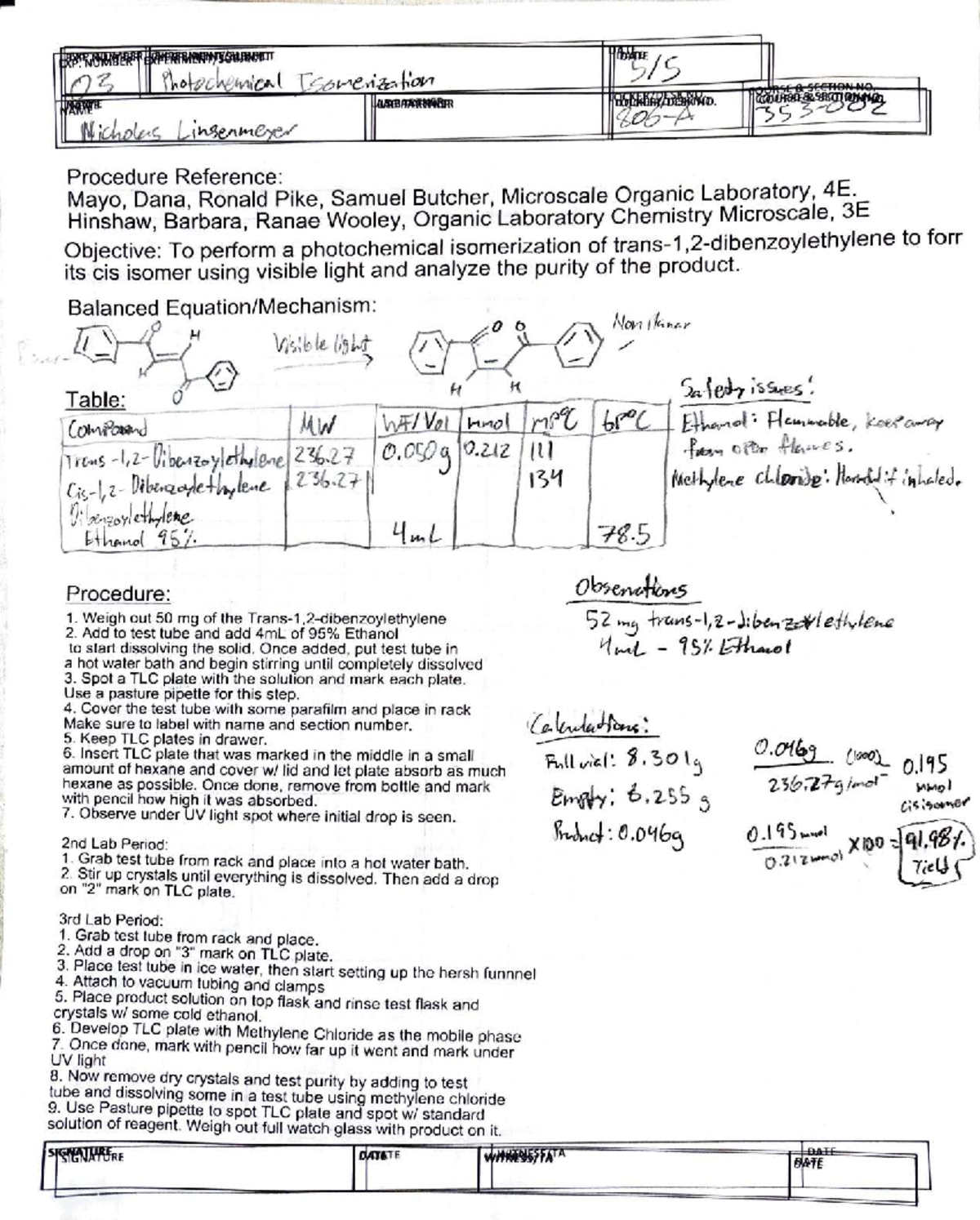 WIMIR Procedure for Photochemical Isomerization in Organic Chemistry ...