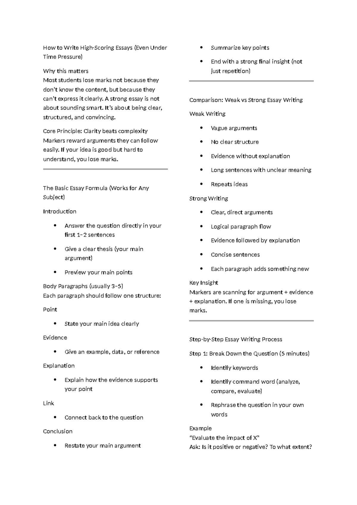 How to Write High Scoring Essays for Success in Exams - Studocu