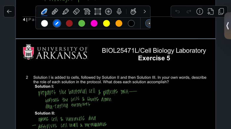 Cell Biology Lab 5: Solutions I, II, and Their Roles in DNA Isolation ...