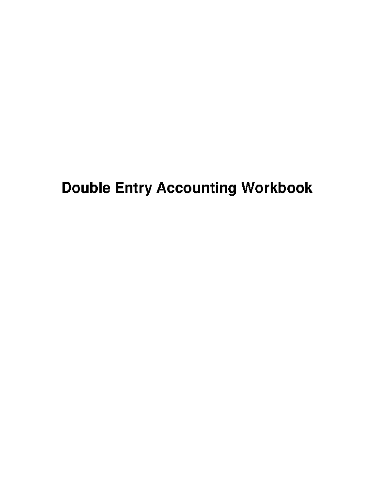 Double Entry Accounting Workbook Exercises - Case Studies & Solutions ...