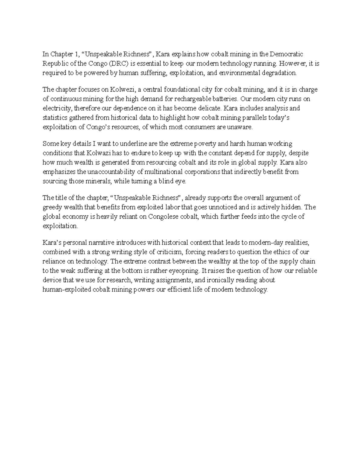 Cobalt Red How the Blood of the Congo Powers Our Lives (Summary 1) - In ...