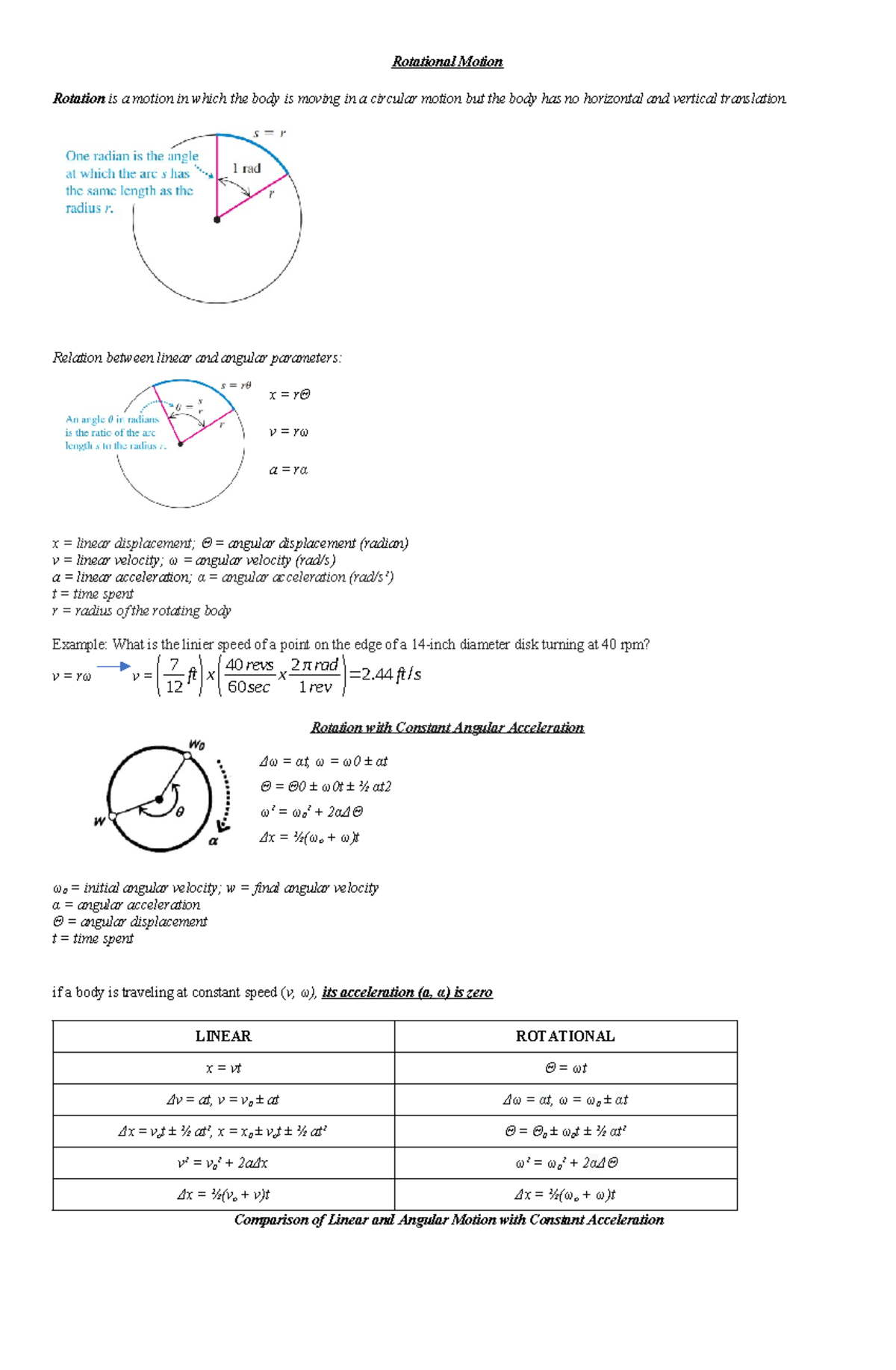 Rotational Motion - Rotational Motion Rotation is a motion in which the body is moving in a ...