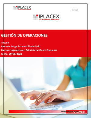 Michael Abarca Tarea S 3 - GESTIÓN DE OPERACIONES SEMANA 3 Nombre del ...