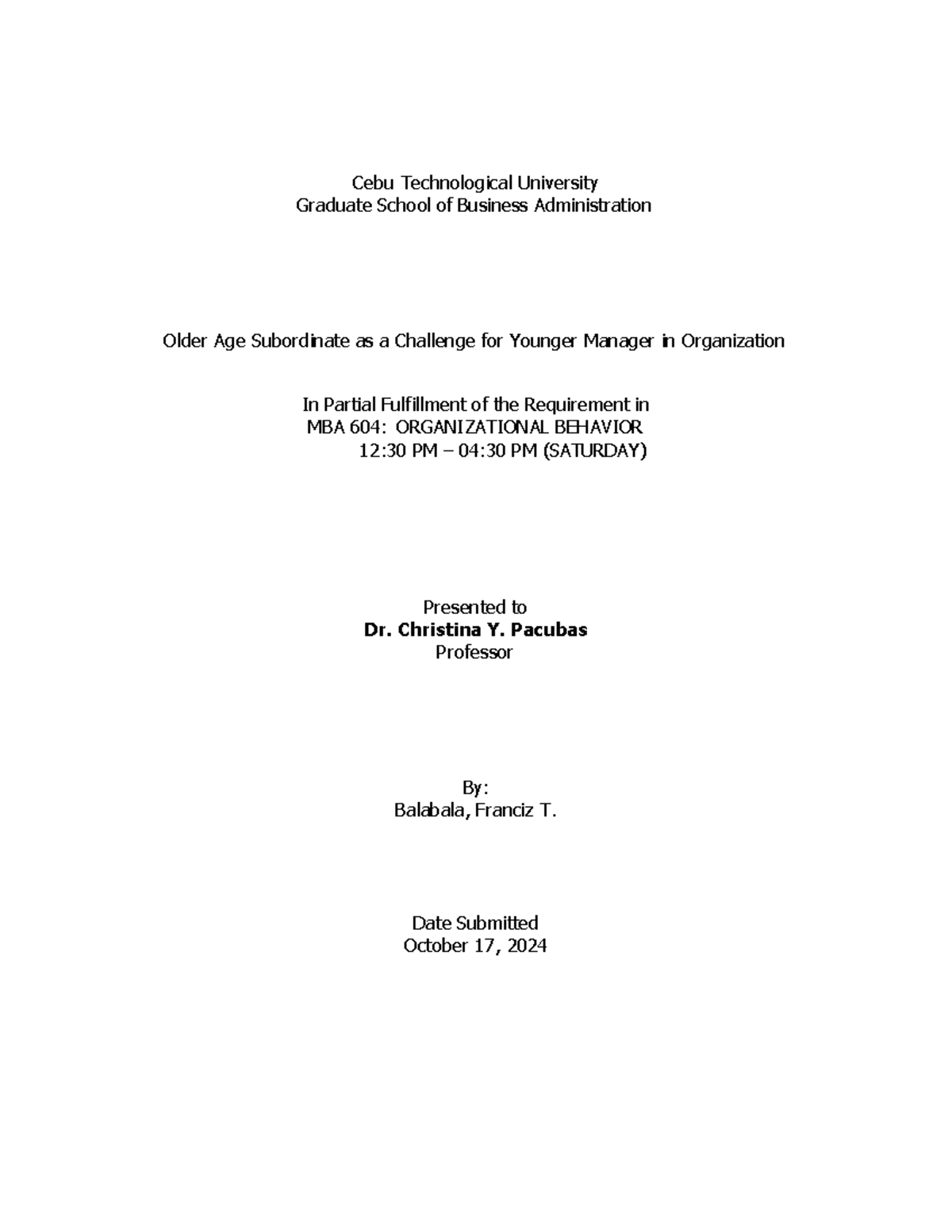 MBA 604 Case Study: Challenges of Younger Managers with Older ...