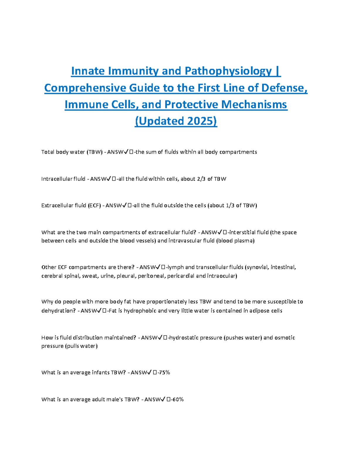 Innate Immunity & Pathophysiology: First Line Defense Overview (2025 ...