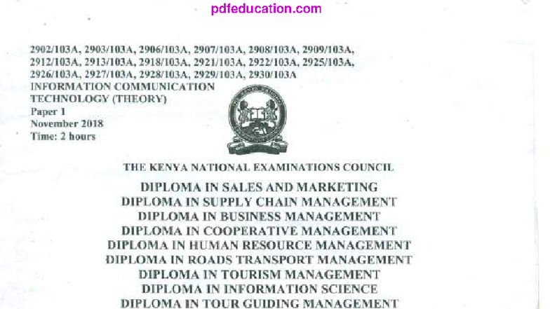 Ict Knec Past Paper November 2018 Theory Paper 1 Studocu