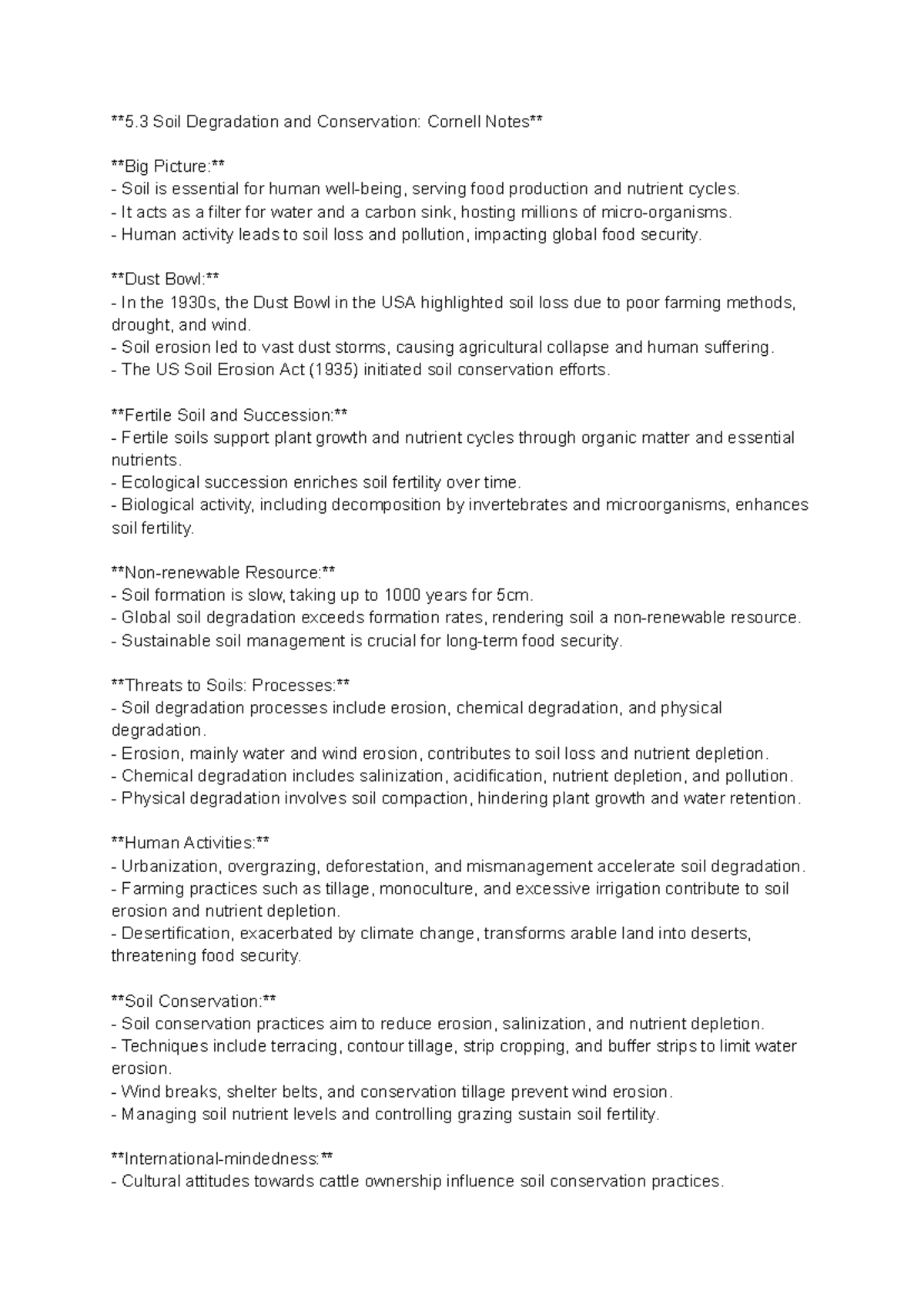 Soil Degradation and Conservation: A Study Guide (Course Code: ENV101 ...