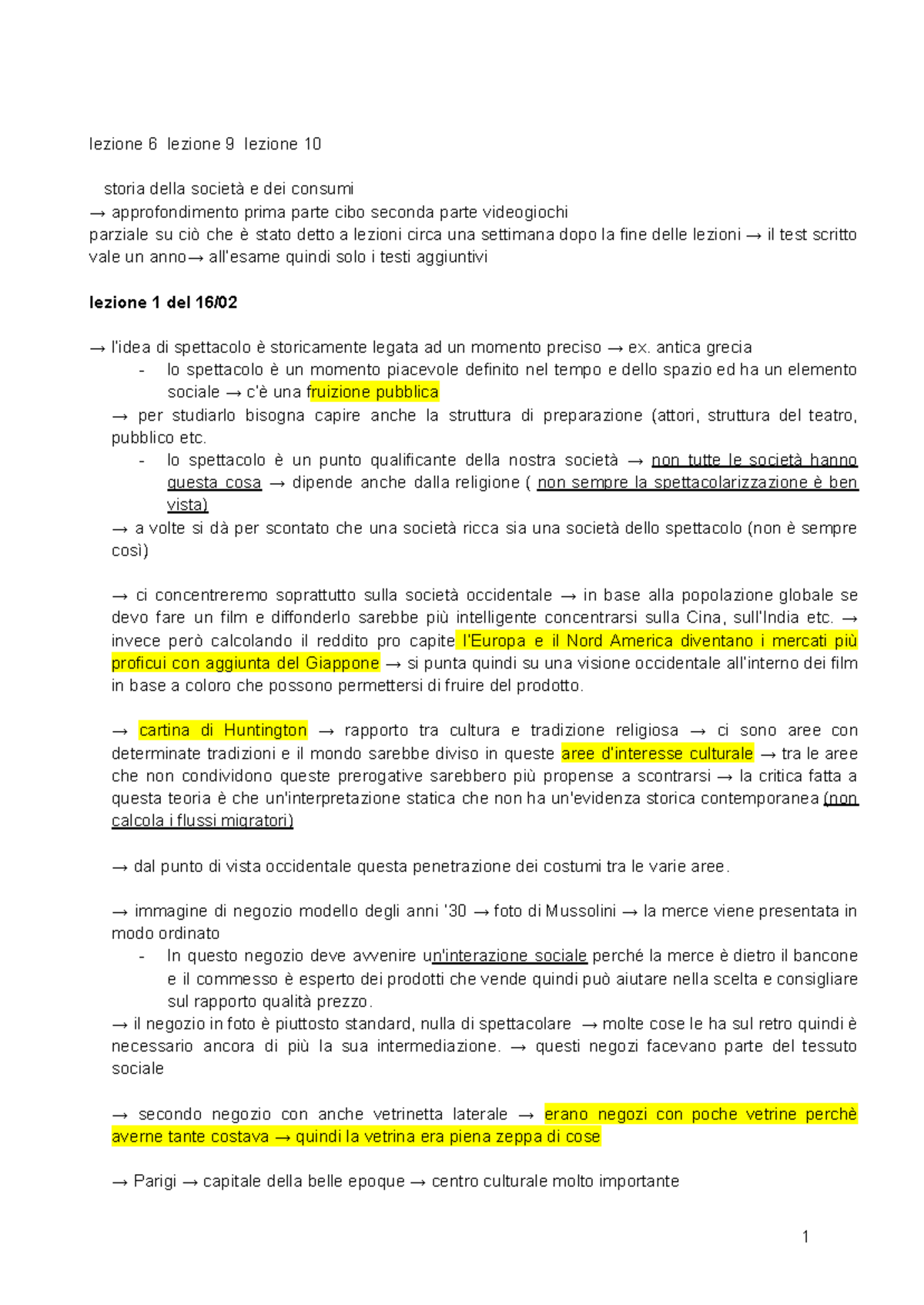 Storia sociale dello spettacolo: Lezione 6-10 (STORIA SOC. E CONSUMI ...